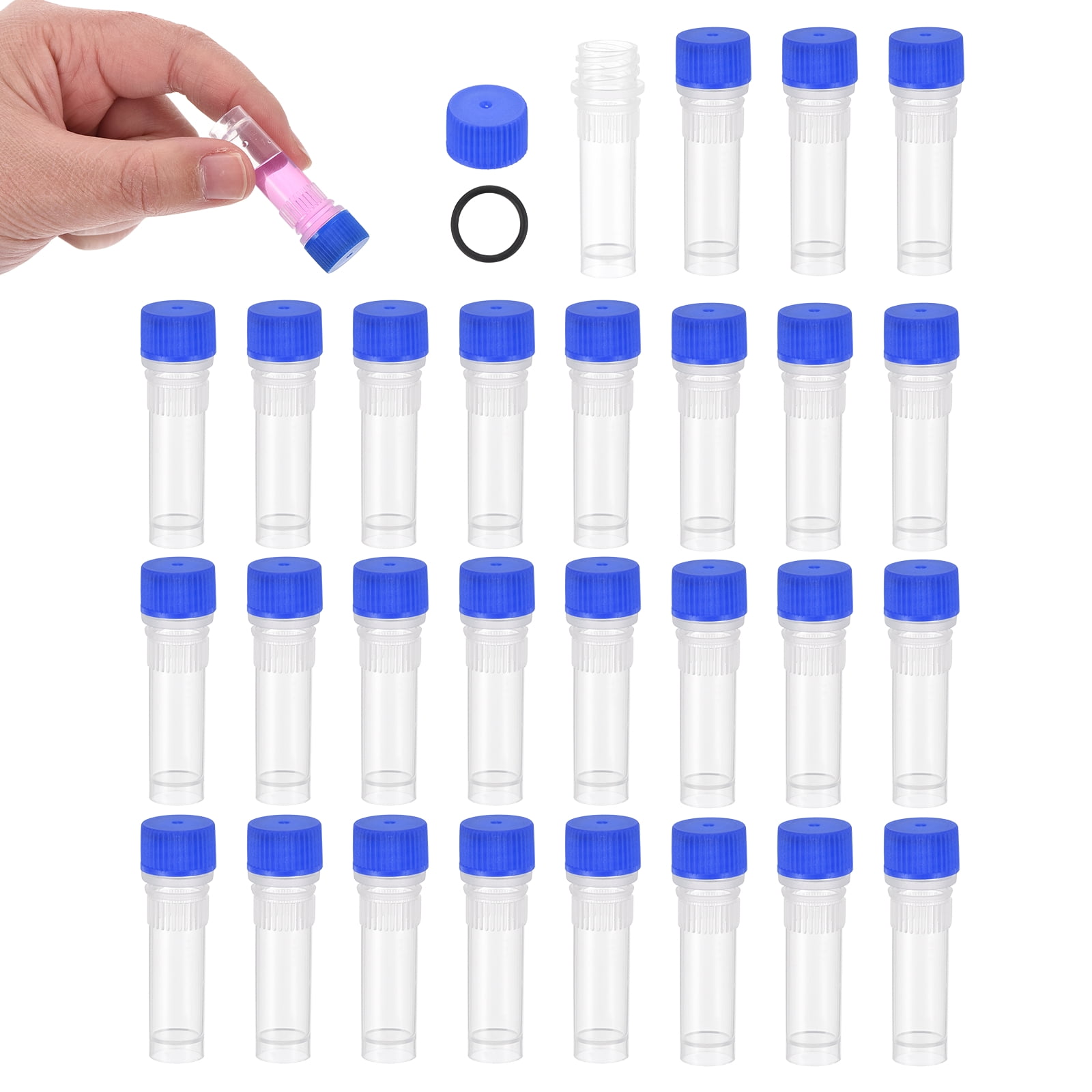 Uxcell 1.0mL Plastic Cryogenic Vial, 28Pcs Cryogenic Storage Tube Lab ...