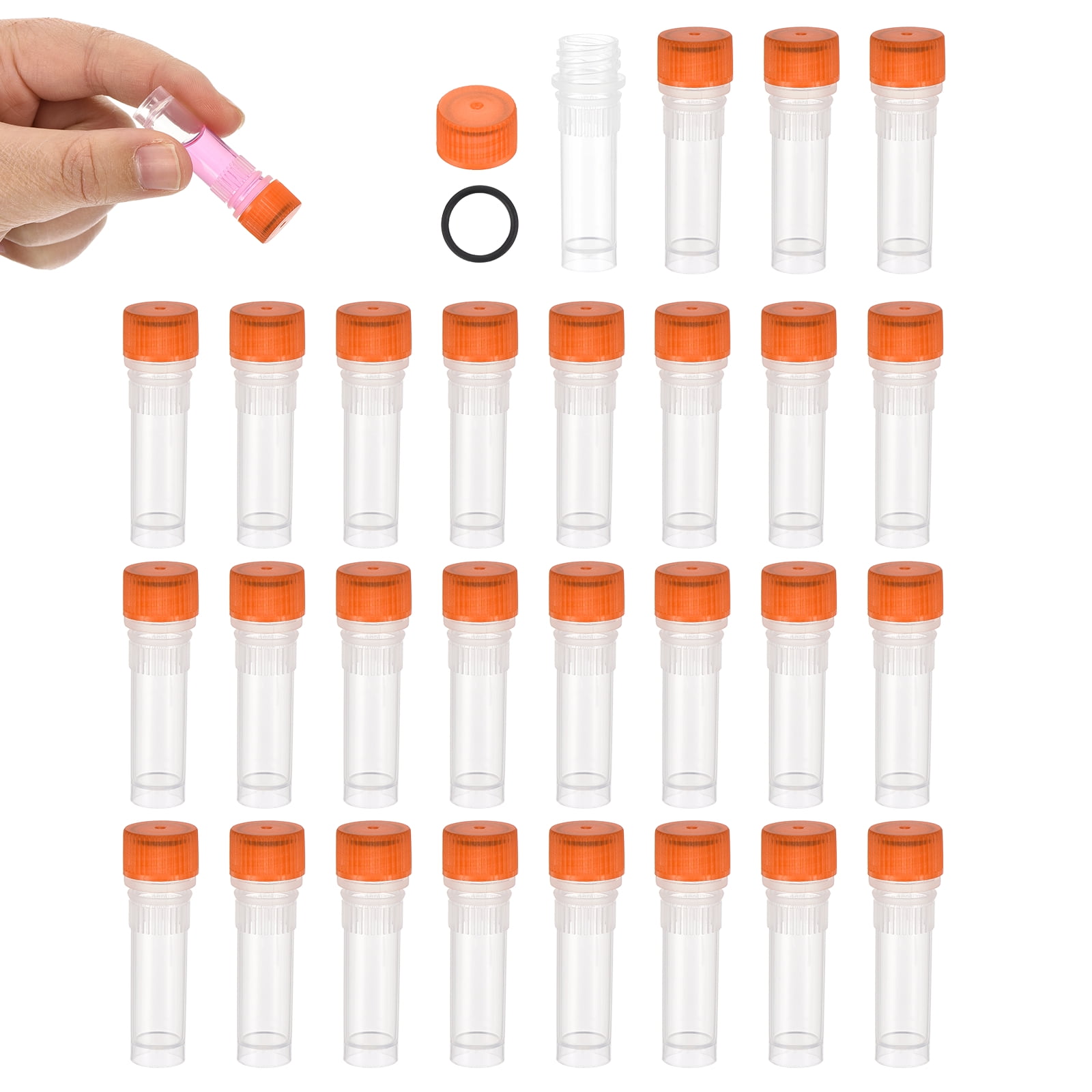 Uxcell 1.0mL Plastic Cryogenic Vial, 28Pcs Cryogenic Storage Tube Lab ...