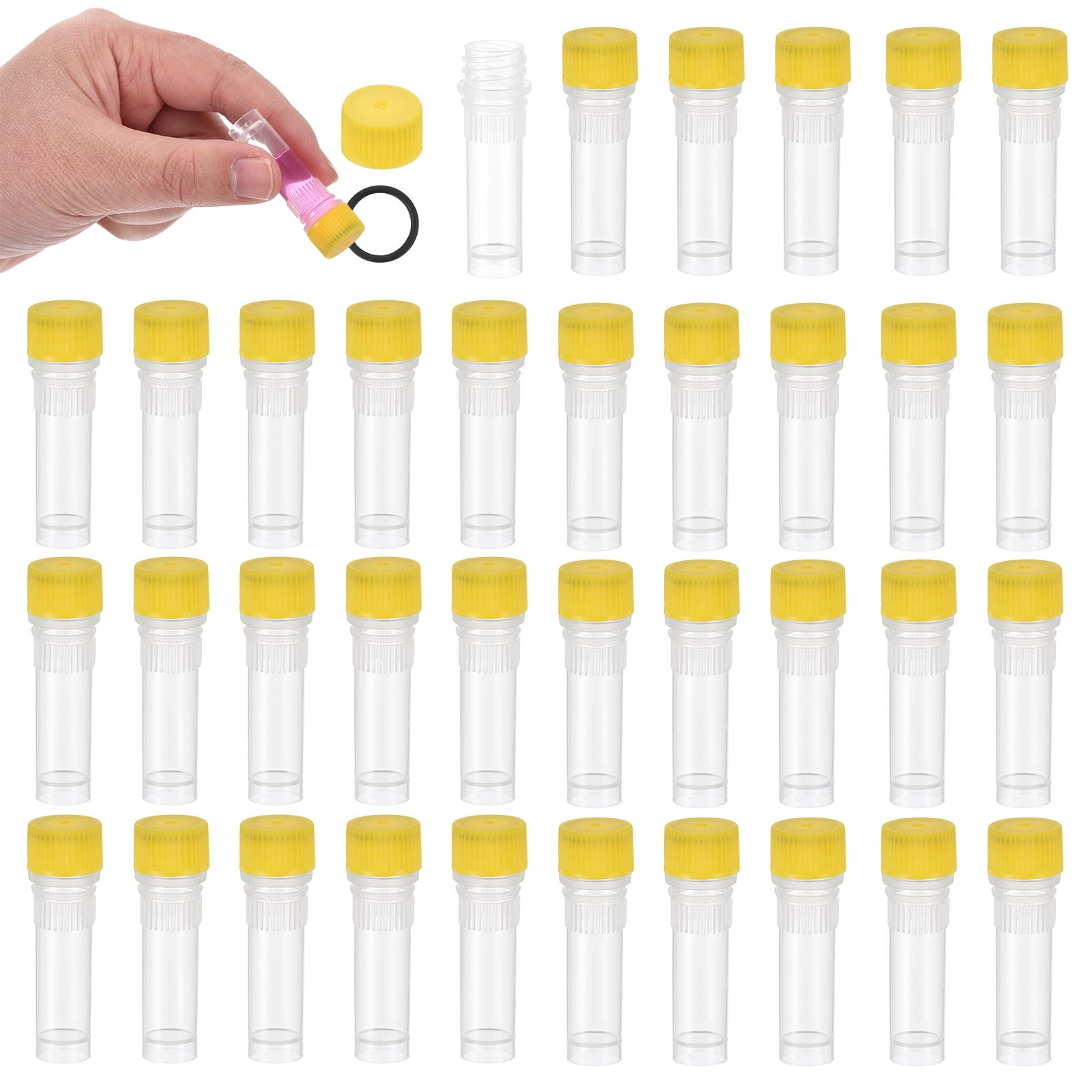 Uxcell 1.0mL Plastic Cryogenic Vial, 64Pcs Cryogenic Storage Tube Lab ...