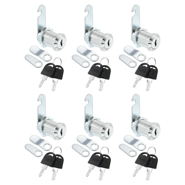 Uxcell 1-1/16" Zinc Alloy Cabinet Cam Locks Keyed Alike for File Drawer ...