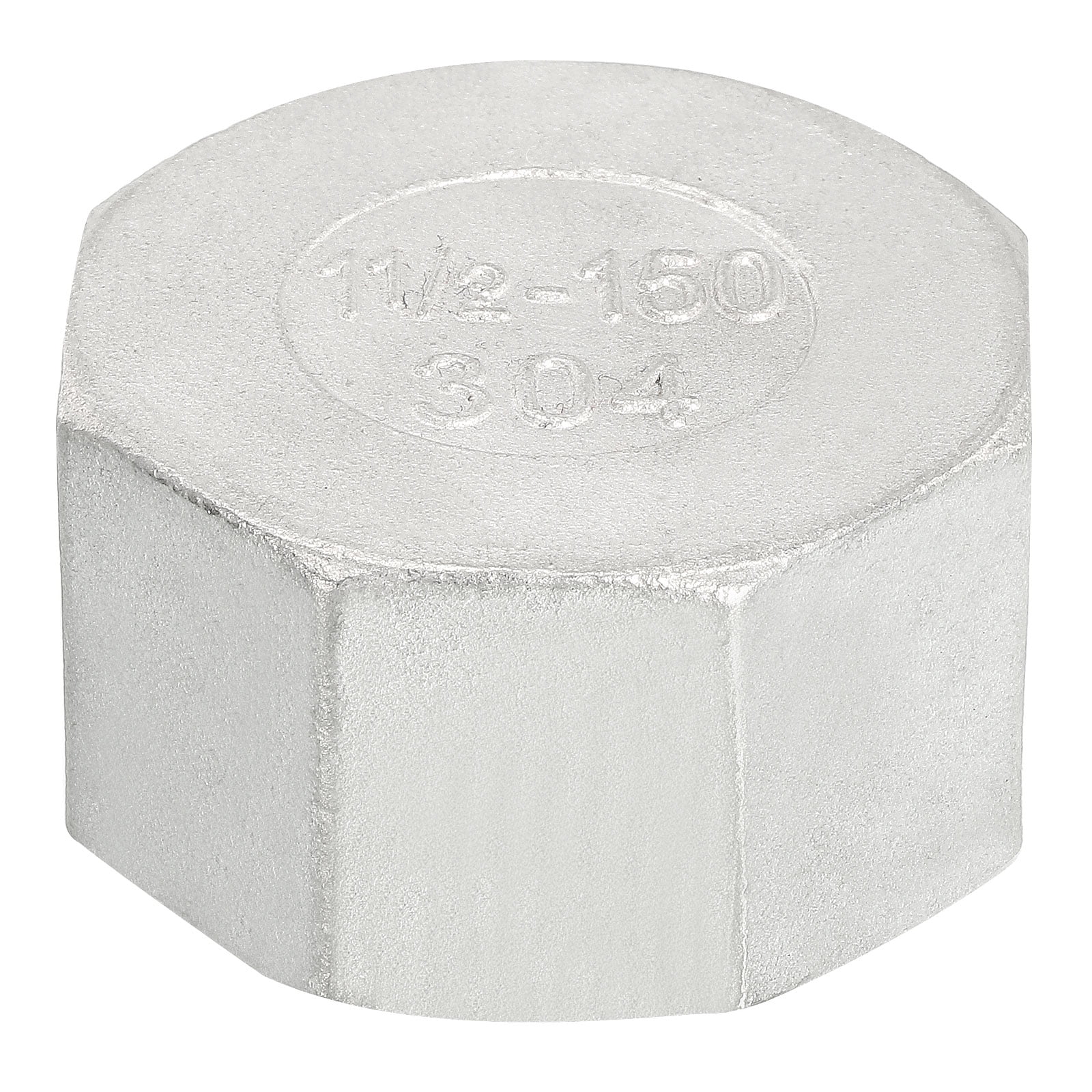 Uxcell 1-1/2" Pipe Fitting Cap, 304 Stainless Steel Forged Pipe Cap for ...