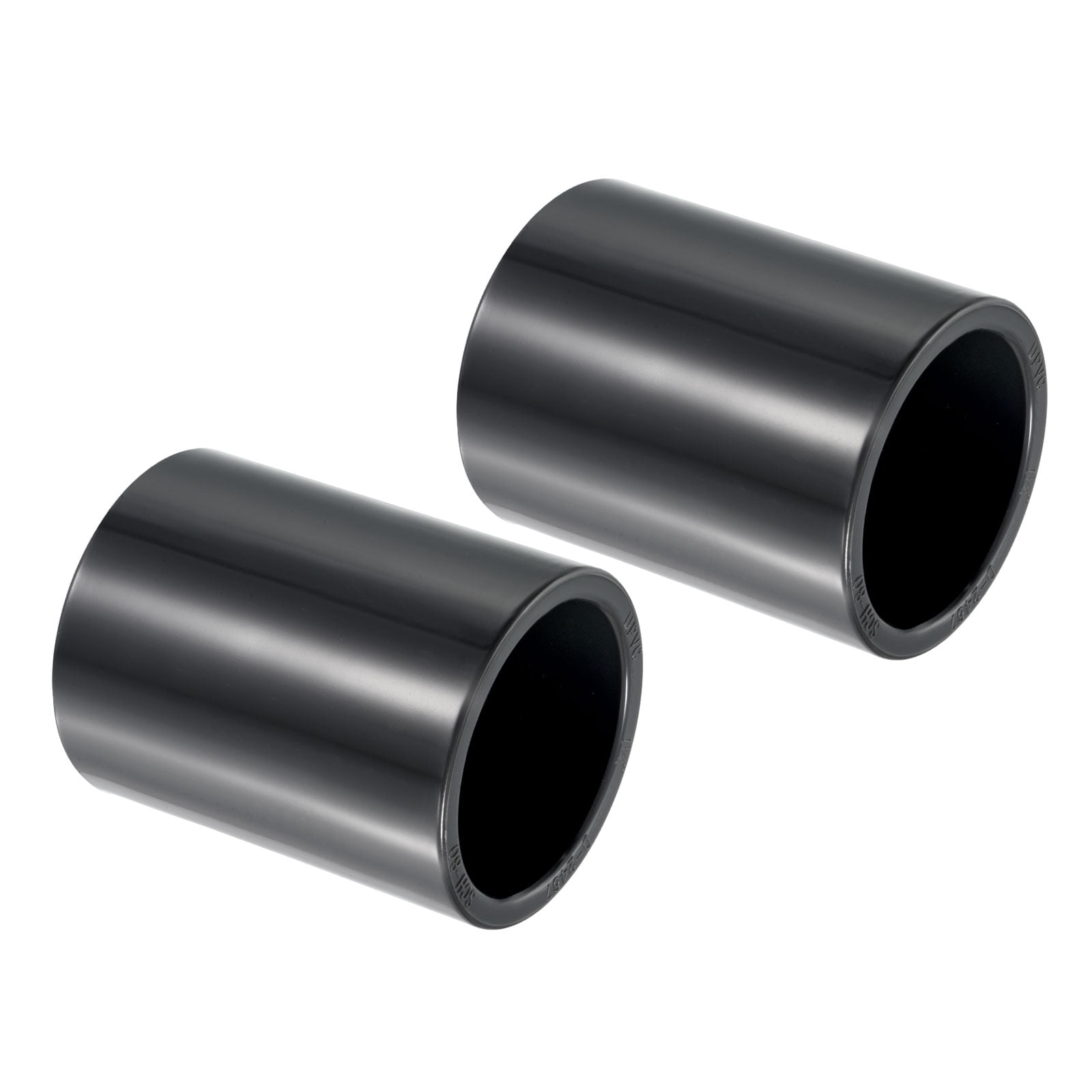 Uxcell SCH80 Pipe Fitting Straight Socket Coupling Connector, Grey 1-1/ ...