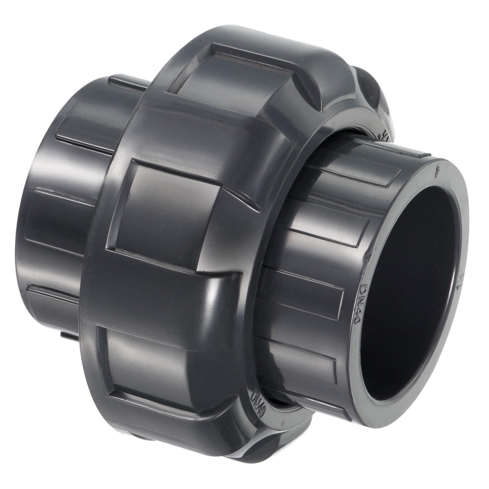 Uxcell 1-1/2" SCH80 UPVC Union Pipe Fitting Straight Socket Joint ...
