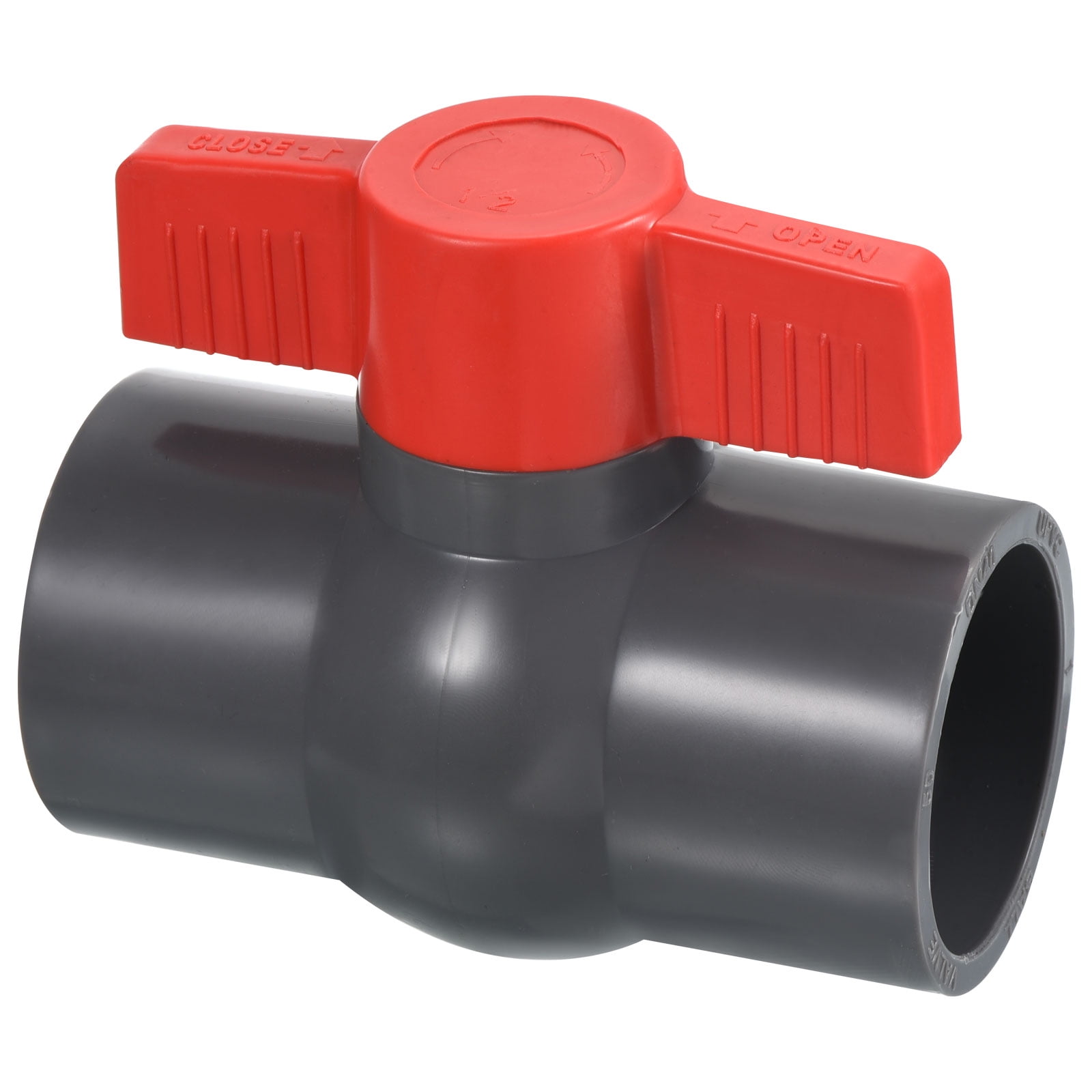 Uxcell 1-1/2'' UPVC Ball Valve Compact T Handle Round Socket Water ...