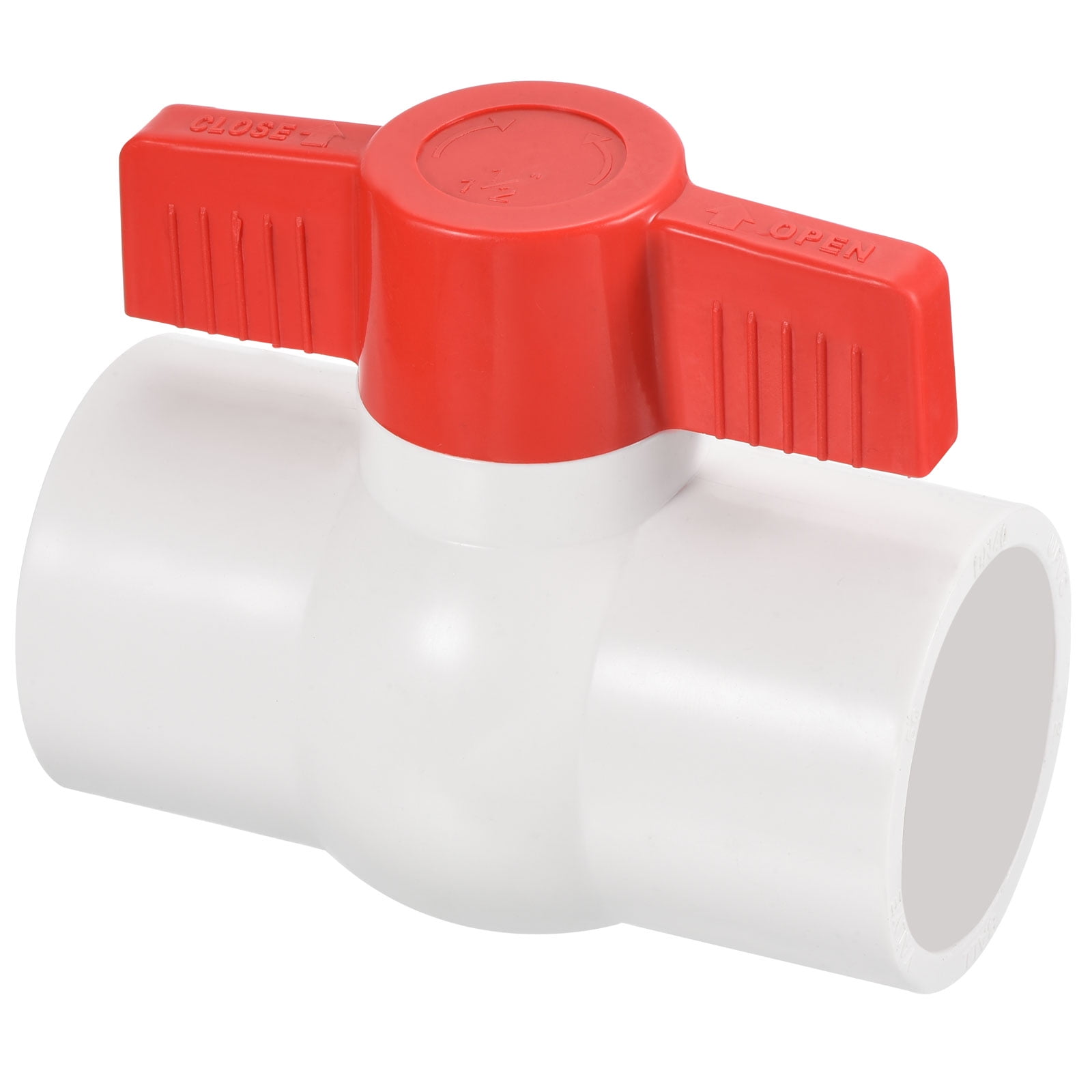 Uxcell 1-1/2'' UPVC Ball Valve Compact T Handle Round Socket Water ...