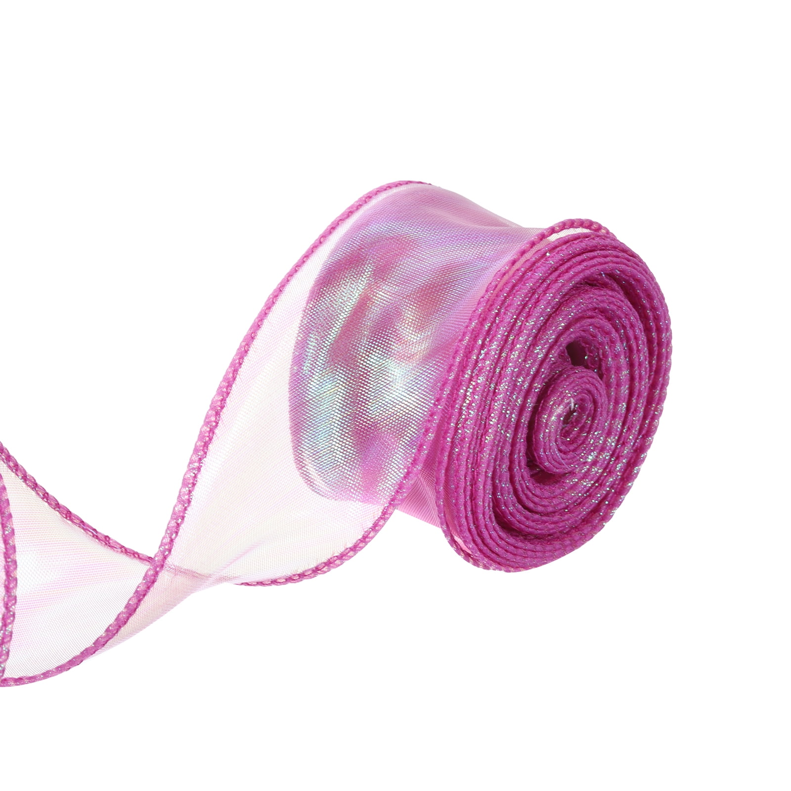 Uxcell 1 1/2 inch 10 Yard Sheer Organza Ribbon Shimmer Chiffon Tulle ...