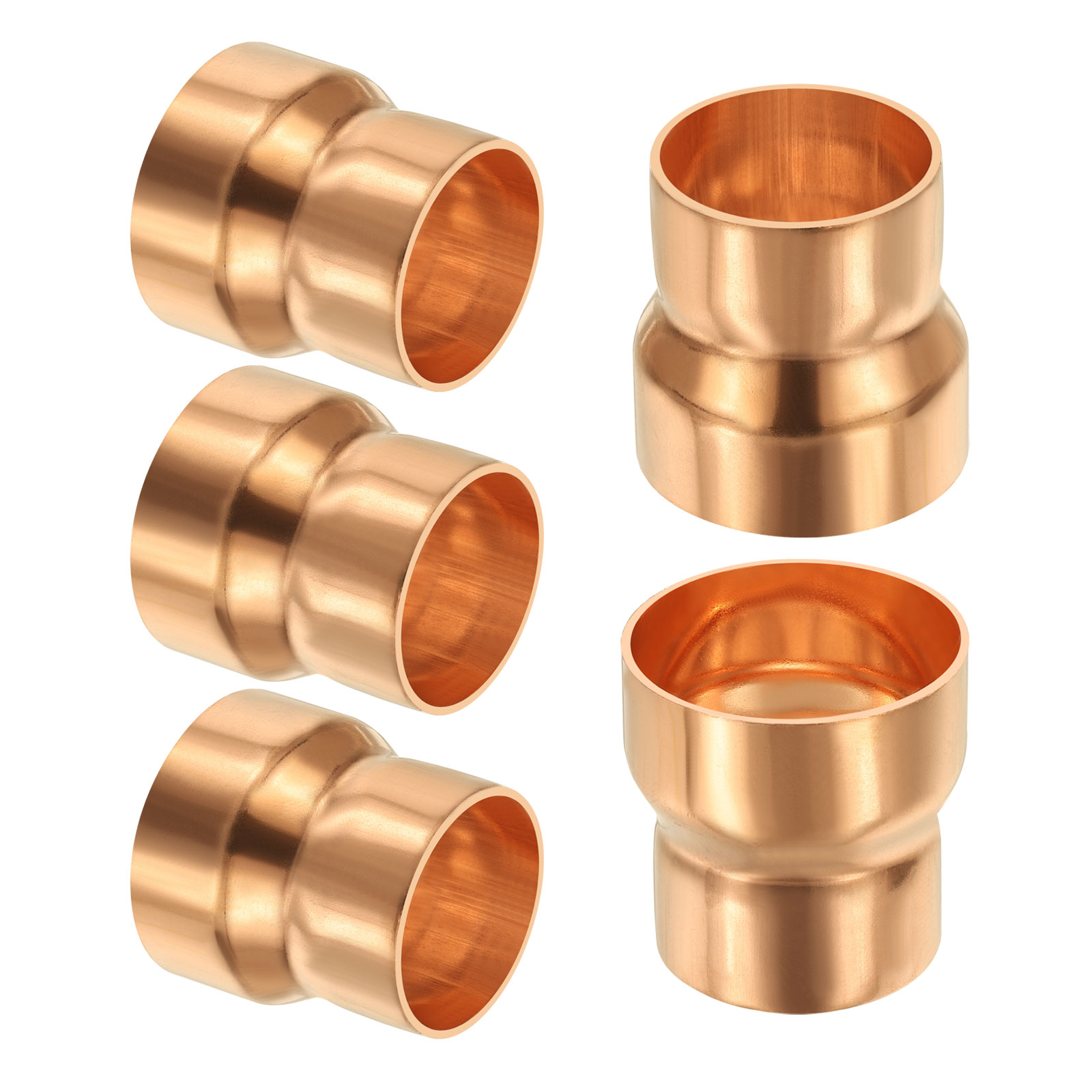 Uxcell 1-1/2" to 1-1/4" Nominal Size Copper Reducer Reducing Coupling ...