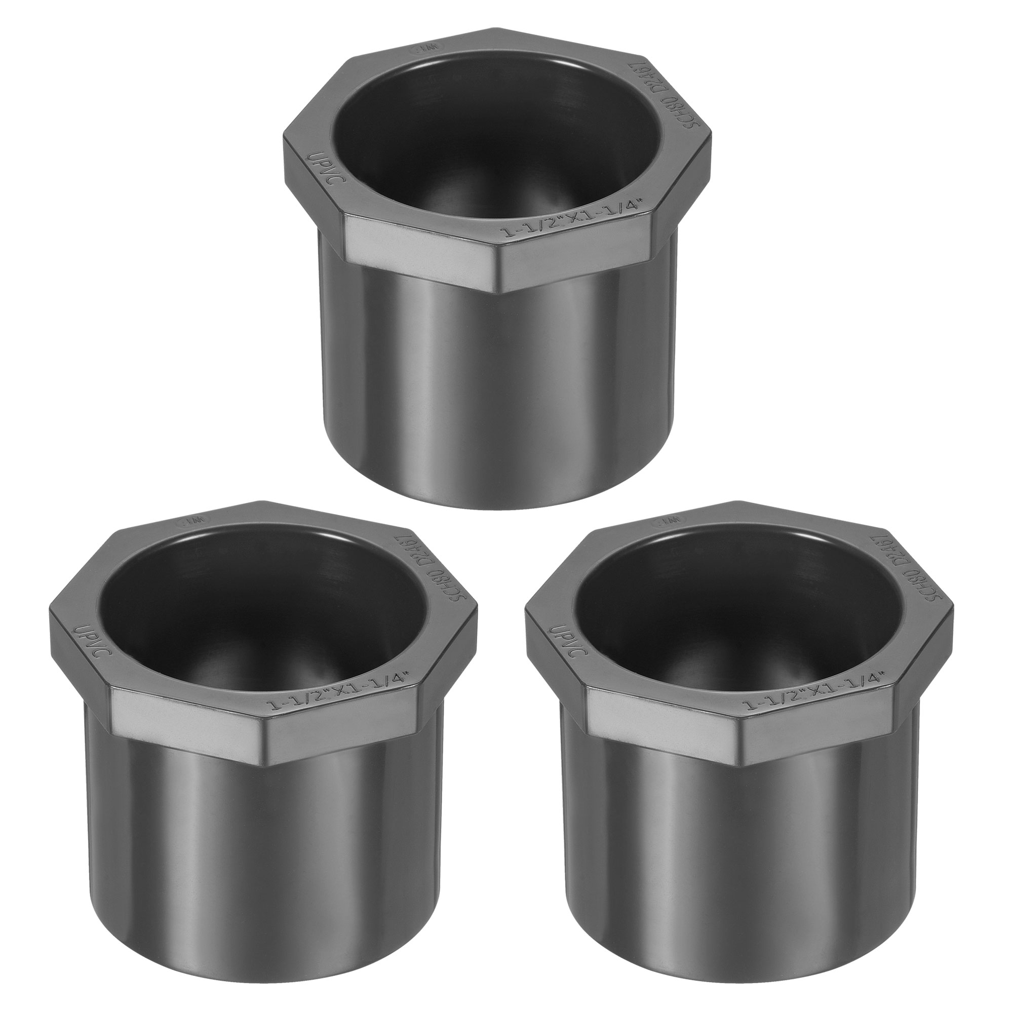 Uxcell 1-1/2"x1-1/4" UPVC Pipe Fitting Straight Socket Joint Coupling ...