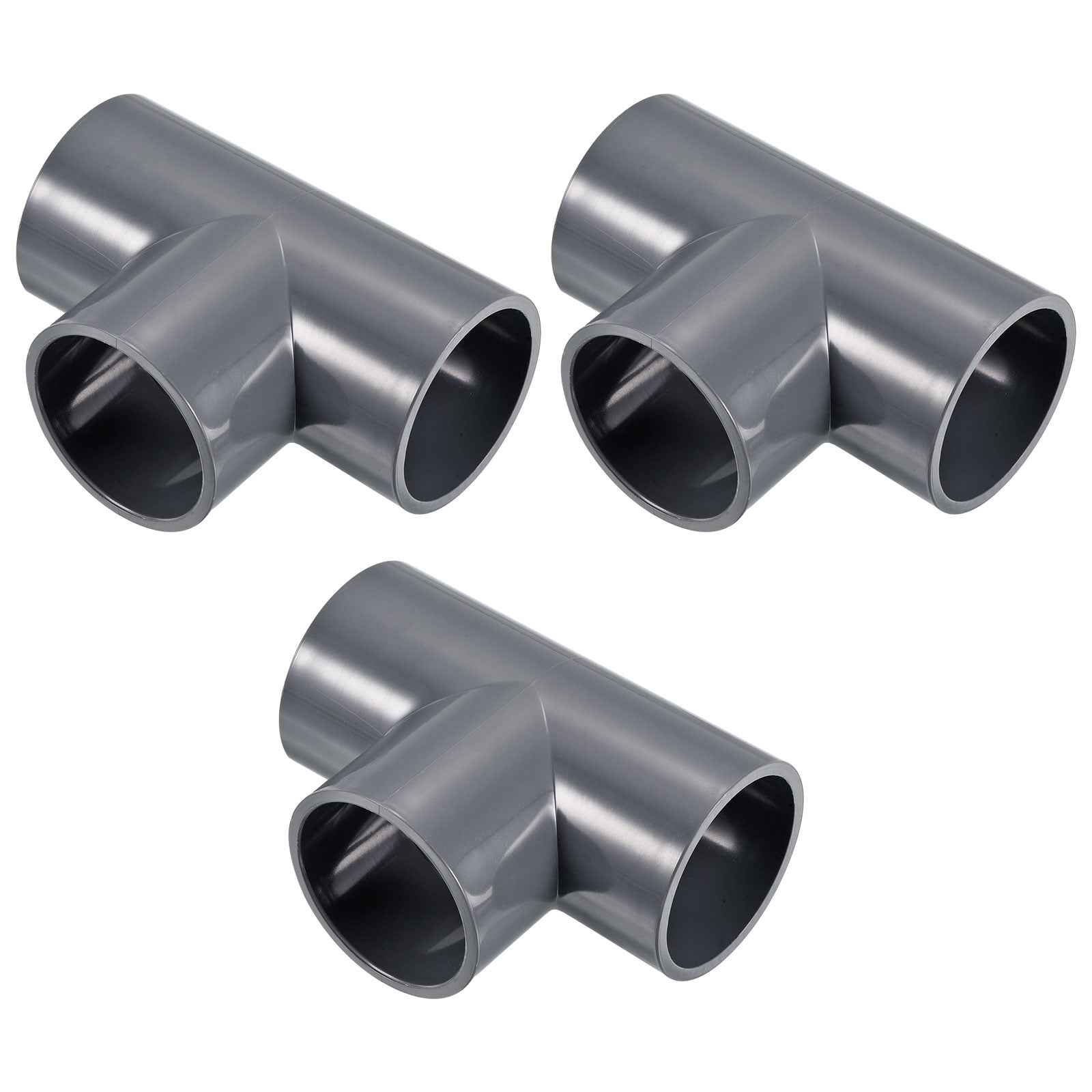 Uxcell 1 1/4" 3 Way Tee Pipe Fittings UPVC, 3 Pack Joint Coupling Pipe Adapter, Gray - Walmart.com