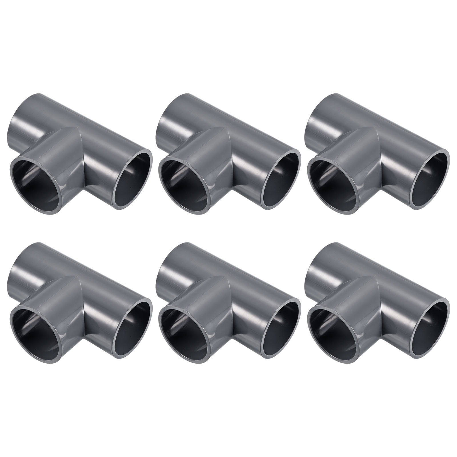 Uxcell 1 1/4" 3 Way Tee Pipe Fittings UPVC, 6 Pack Joint Coupling Pipe ...