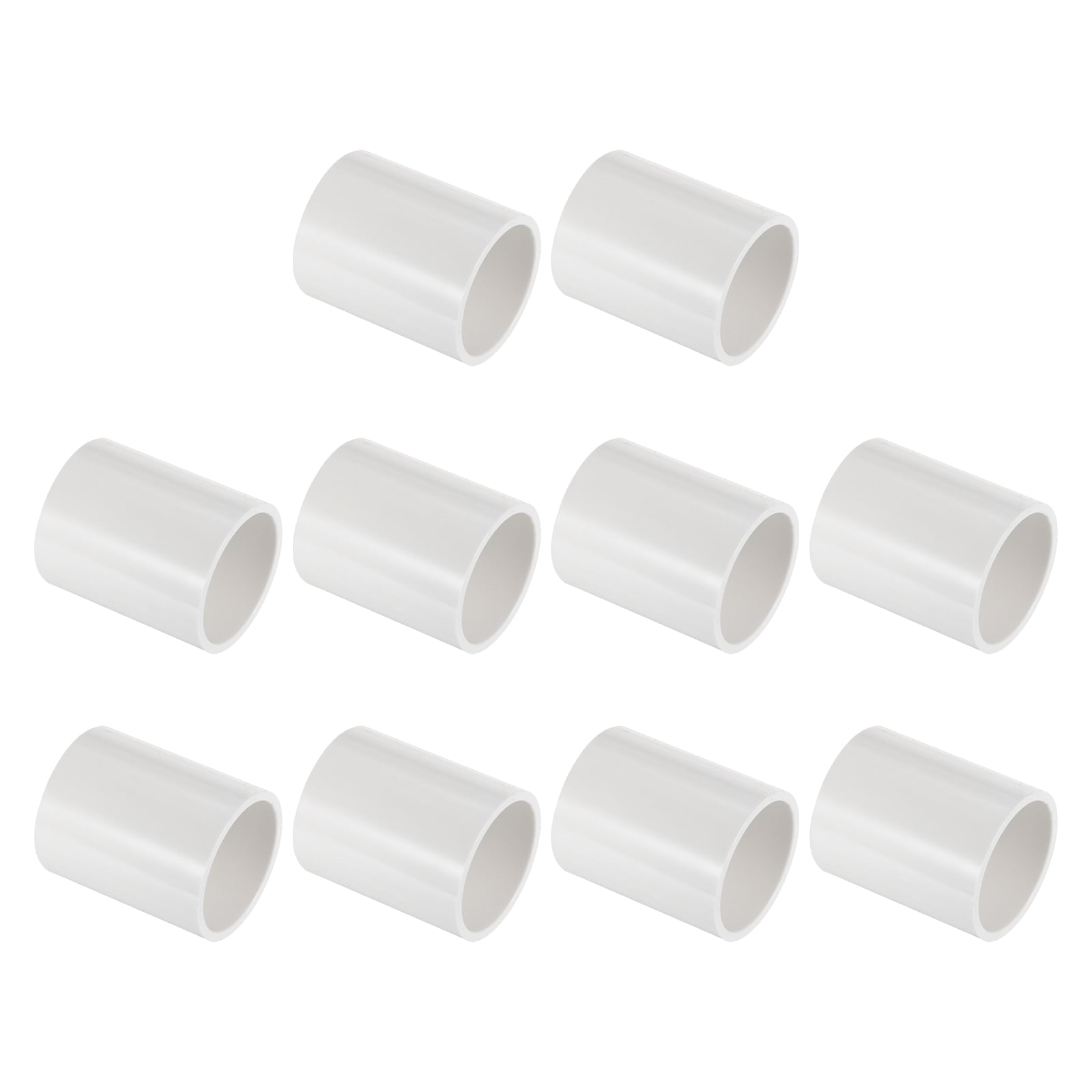 Uxcell 1-1/4" PVC Pipe Fitting Coupling Adapter 10 Pack Straight Pipe ...
