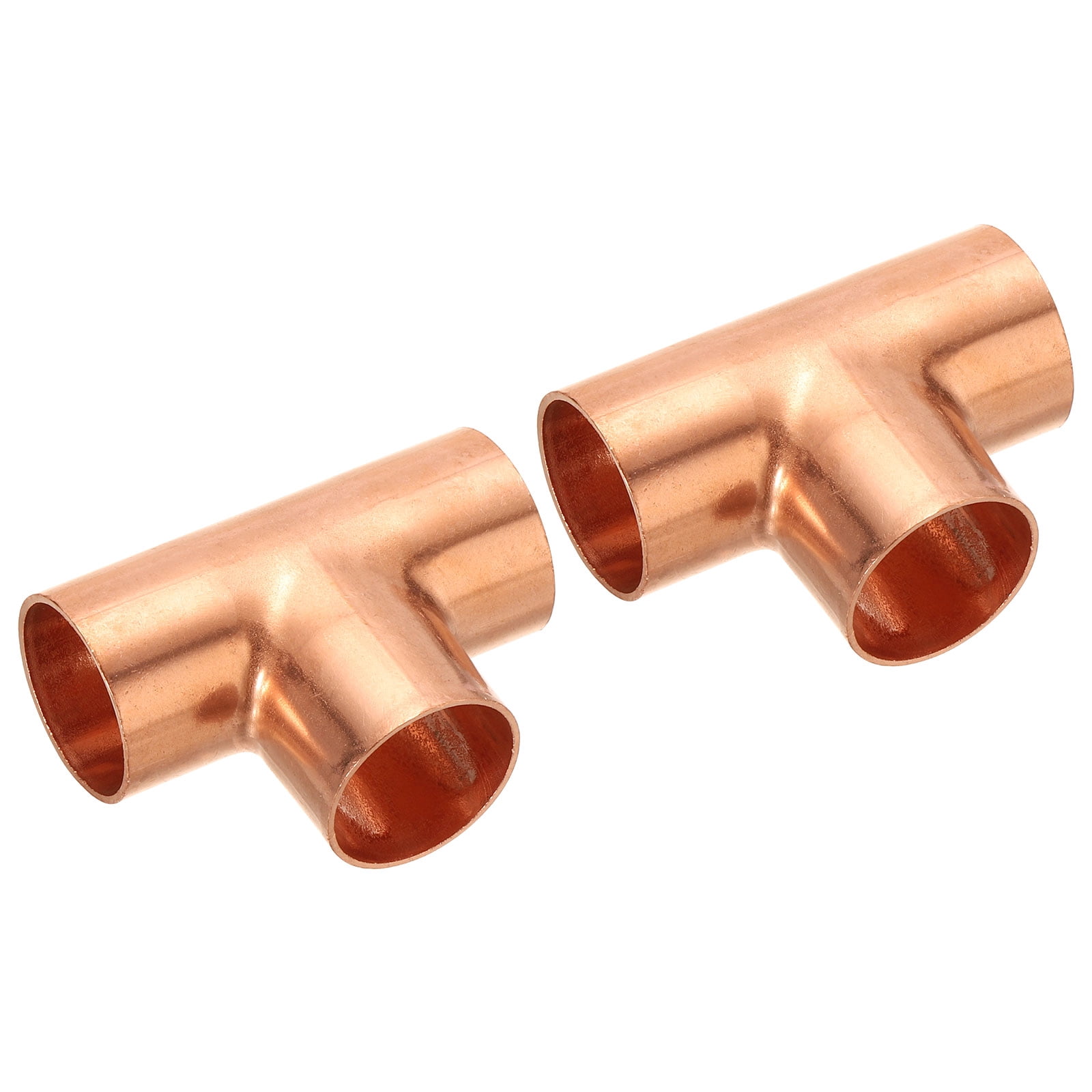 Uxcell 1-1/8 Inch ID Tee Copper Fitting, 2 Pack 3 Way Welding Joint ...