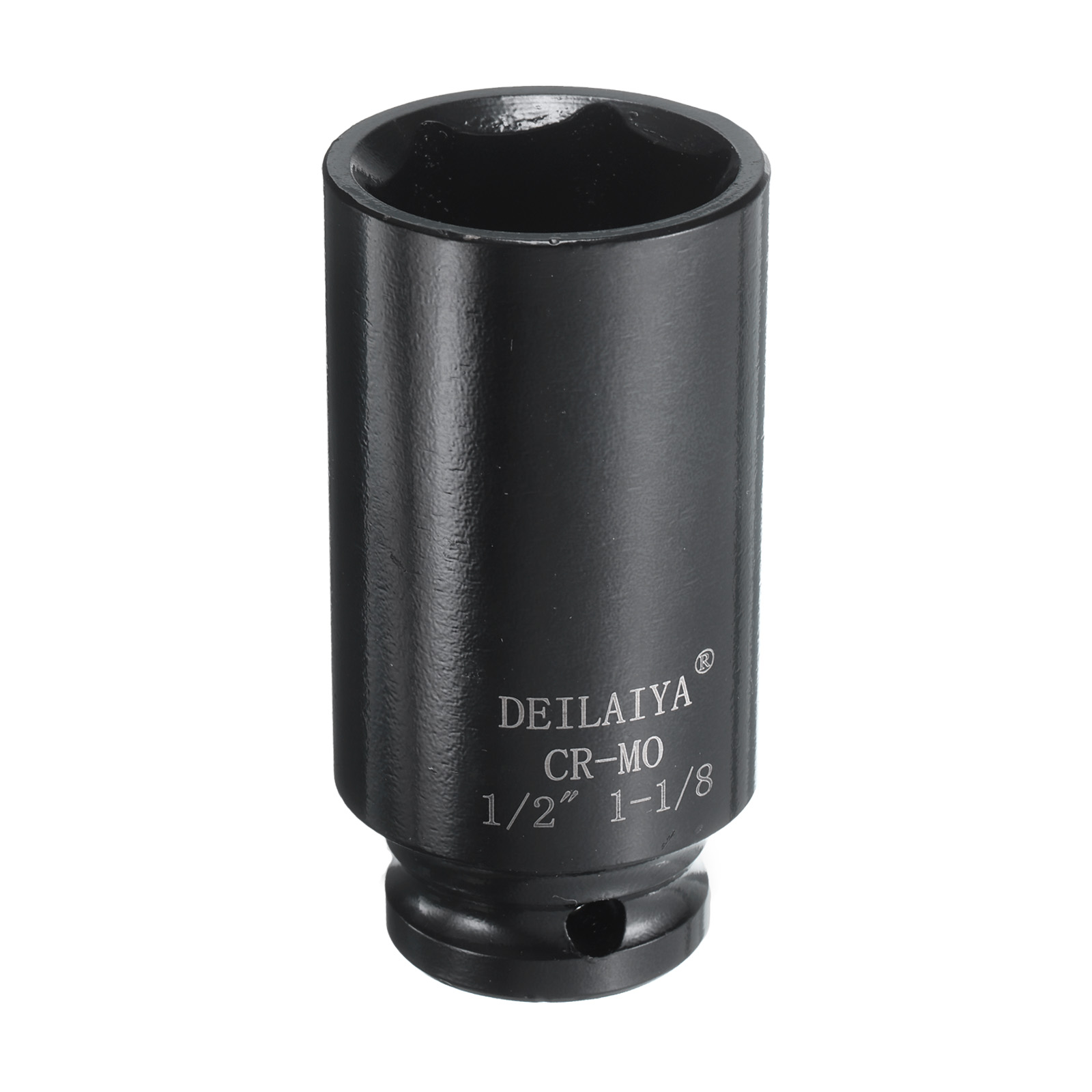 Uxcell 1-1/8 Inch SAE Deep Impact Socket 1/2 Inch Drive 6 Point Design CR-MO Steel Nut Impact ...