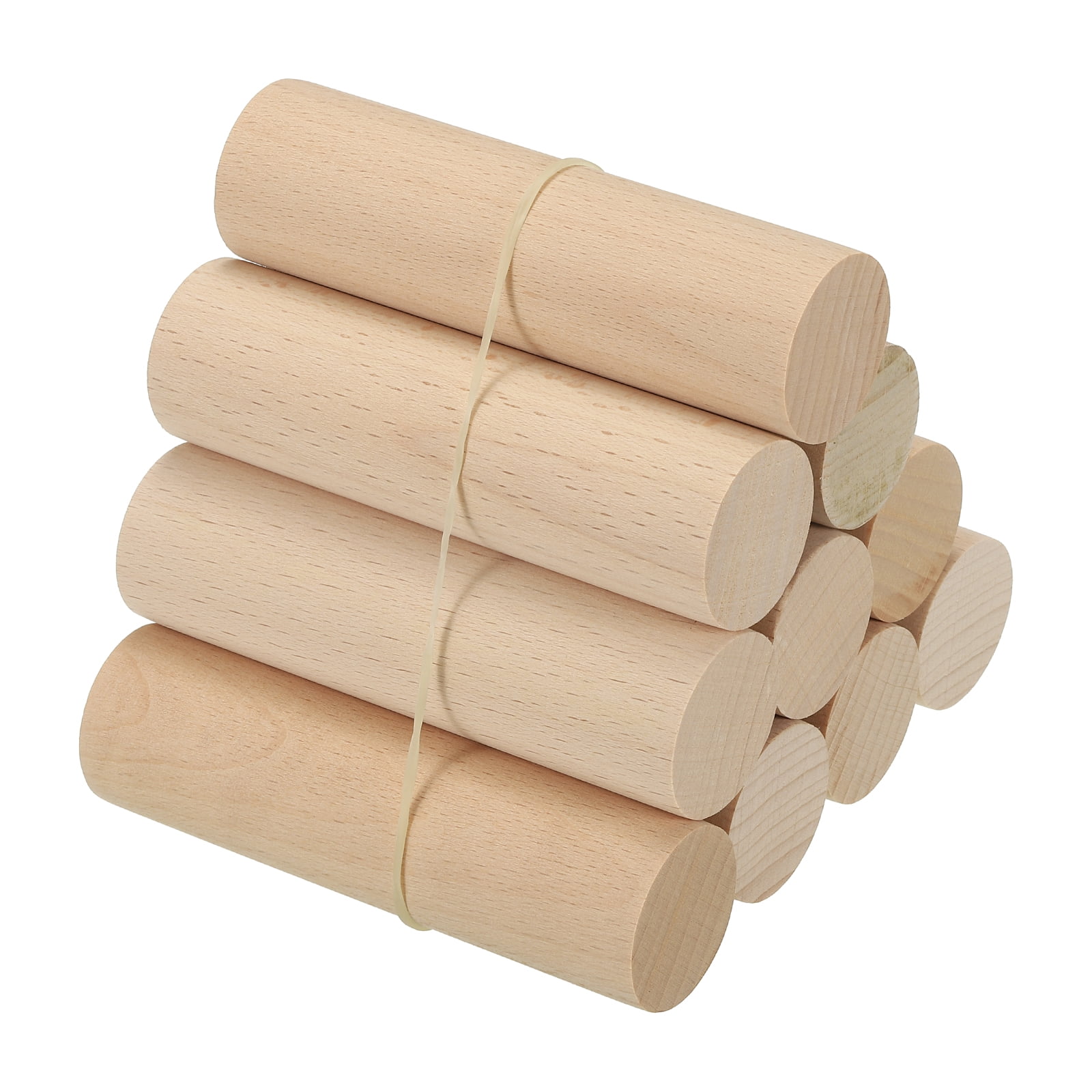 Uxcell 1-1/8 x 4 Inch Dowel Rods Wood Sticks Unfinished Wooden Dowel ...