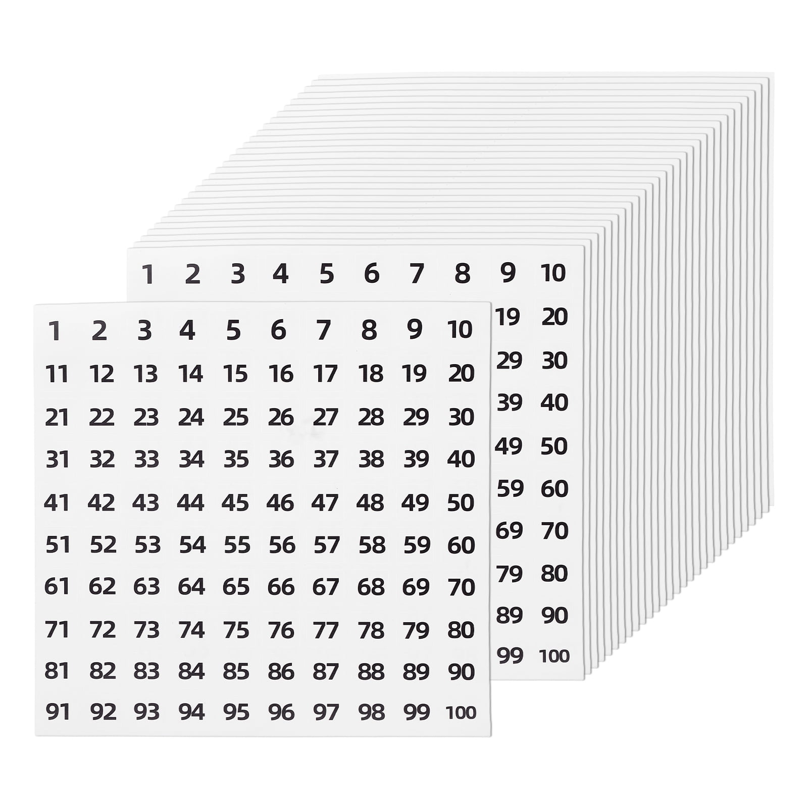 Uxcell 1 to 100 Number Stickers, 30Pcs 0.4 Inch Vinyl Consecutive ...
