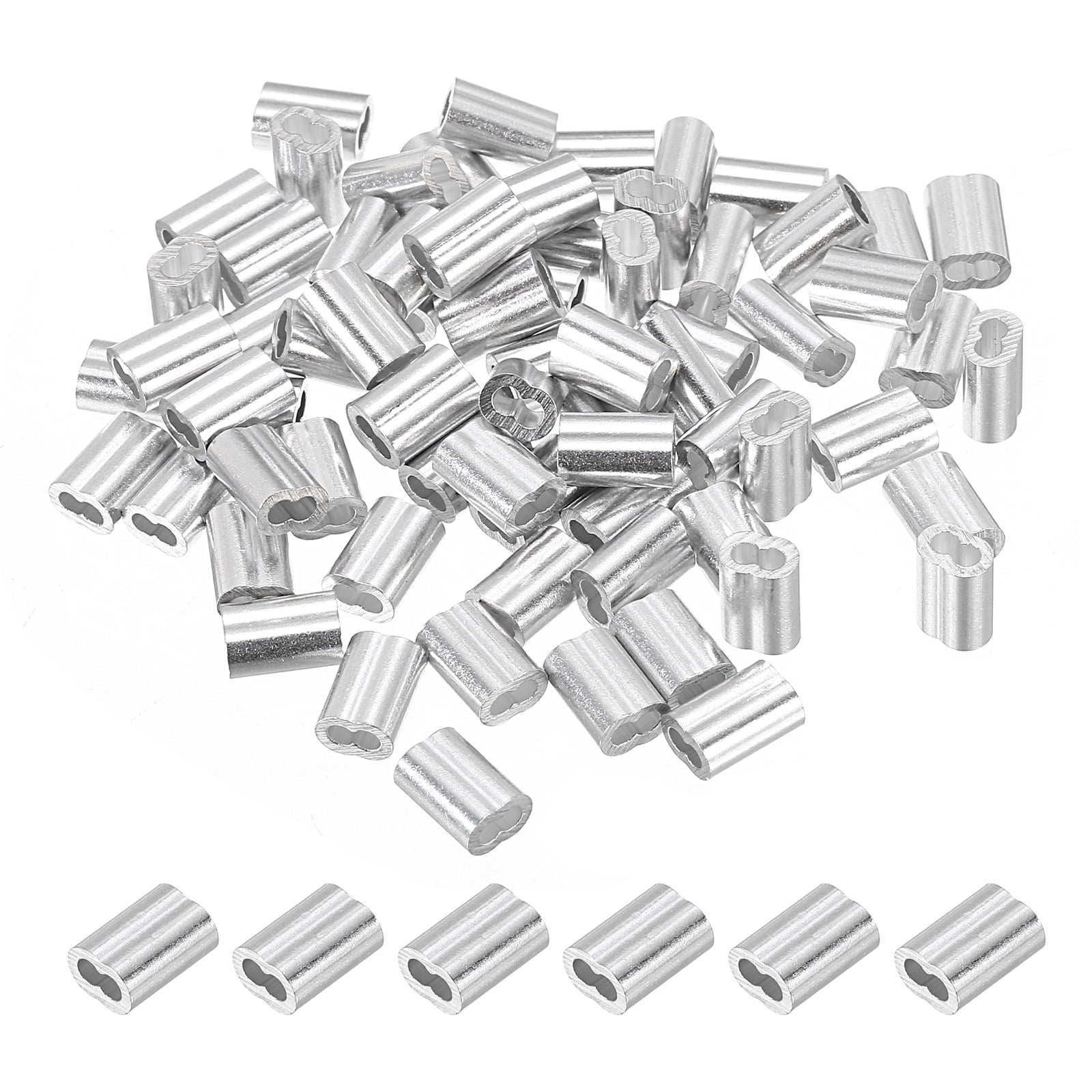 Uxcell 1/16" Aluminum Crimping Loop Sleeves, for Wire Rope Sleeves ...