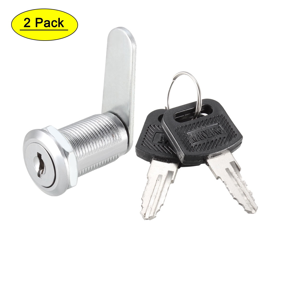 Uxcell 1.18'' Cam Lock Cylinder Long Fits Max 7/8-inch Panel Keyed ...