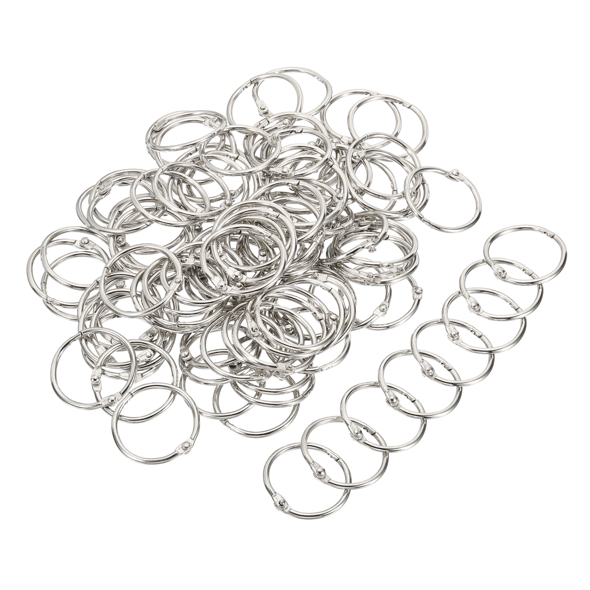 Uxcell 1.18" Dia Detachable Binder Rings Index Snap Metal Clips, Silver ...