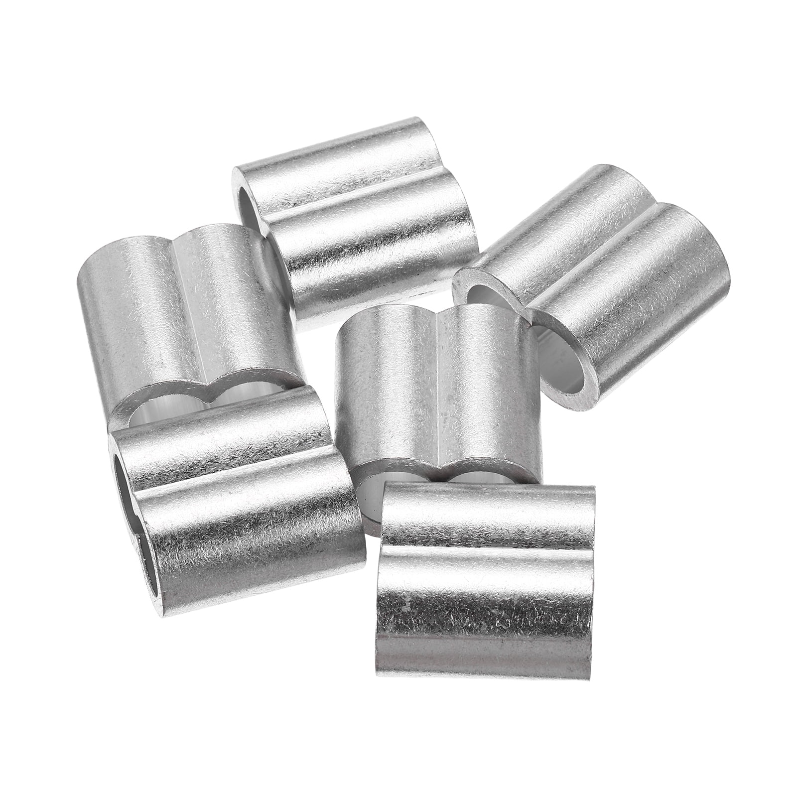 Uxcell 1/2"(12mm) Aluminum Crimping Loop Sleeve, Double Hole Cable ...