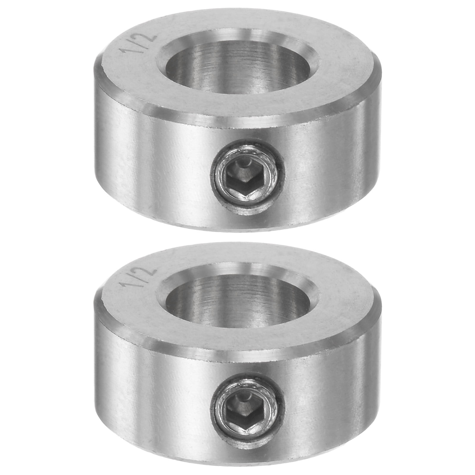 Uxcell 1/2" Bore 304 Stainless Steel Set Screw Shaft Collars, 1" OD, 7/ ...