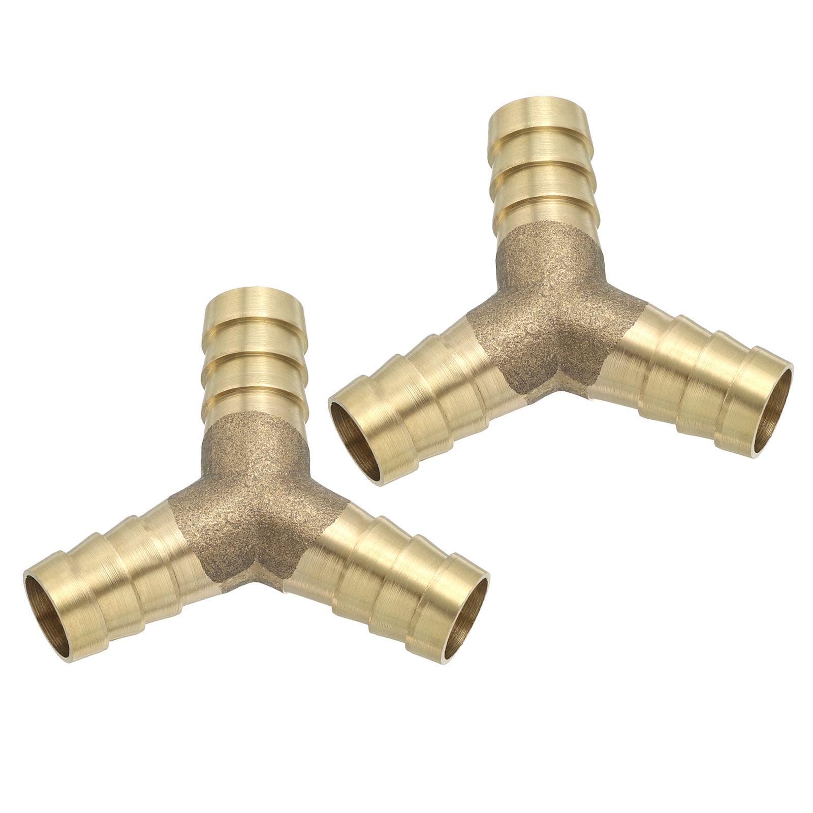 Uxcell 1/2" Brass Hose Barb Fitting, Y Type Barb Union Fittings Metals ...