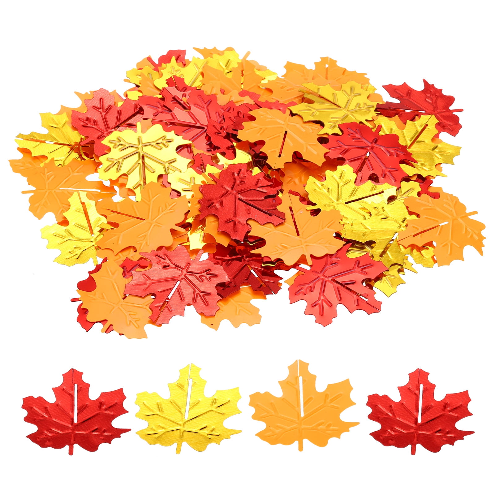 Uxcell 1.2" Colorful Thanksgiving Fall Foil Confetti Sequins, 60g Maple ...