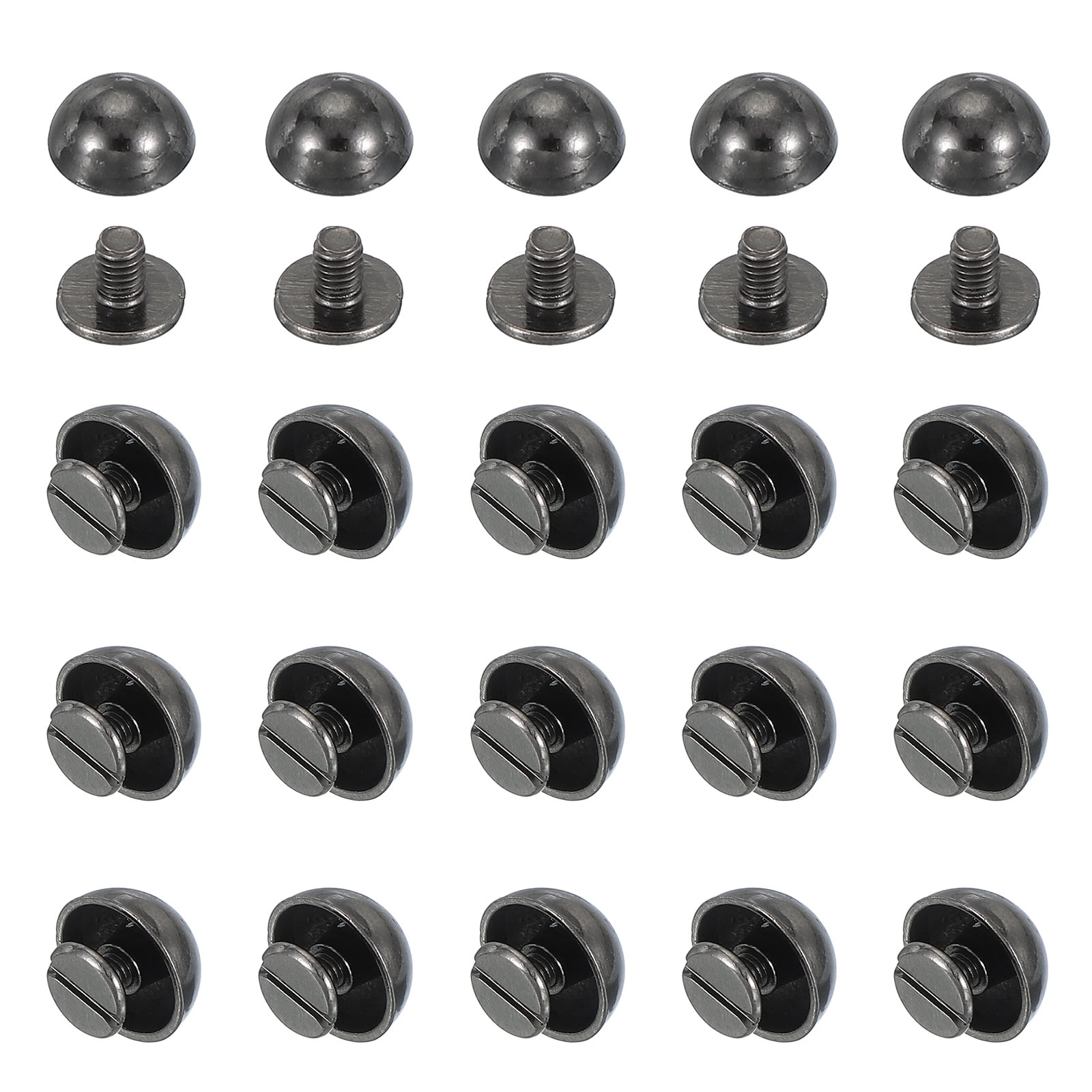 Uxcell 1/2" Dome Spikes Studs, Mushroom Type Nailhead Round Head Studs ...