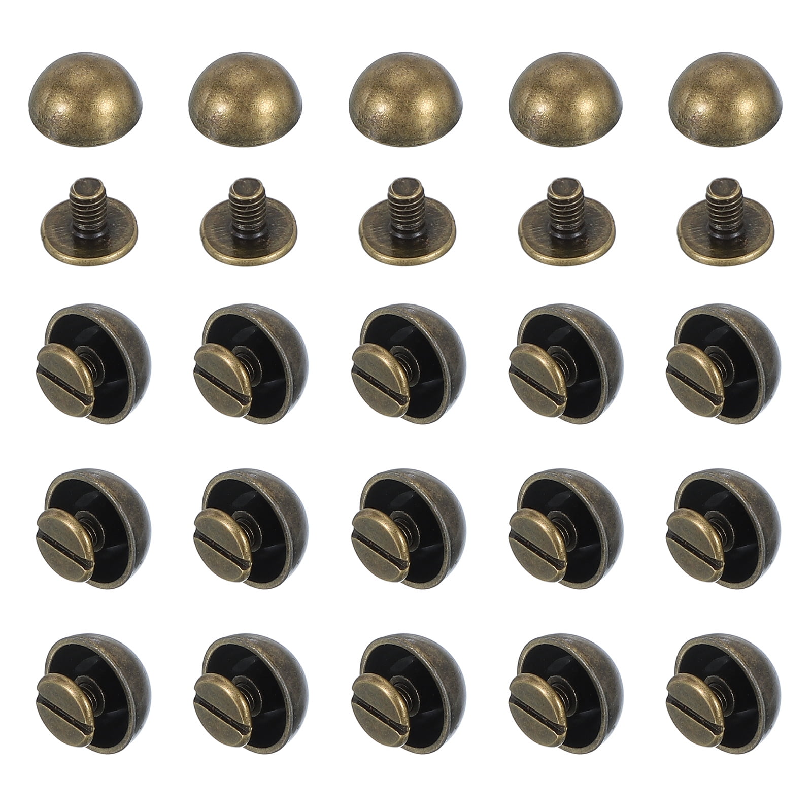 Uxcell 1/2" Dome Spikes Studs, Mushroom Type Nailhead Round Head Studs ...