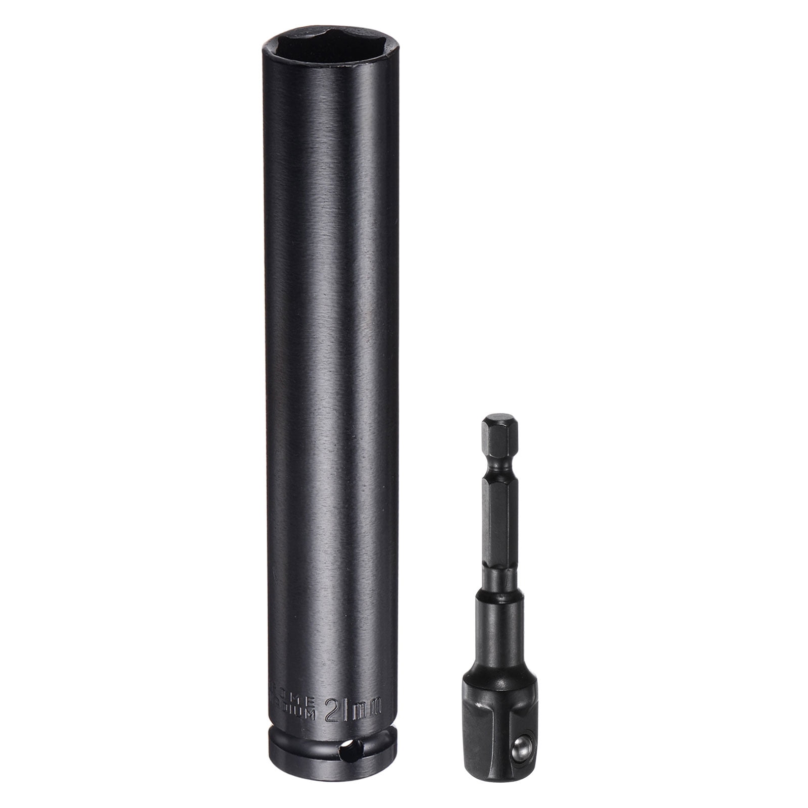 Uxcell 1/2" Drive 21mm 6-Point Socket 6" Length, 1/2" to 1/4" Hex Shank ...