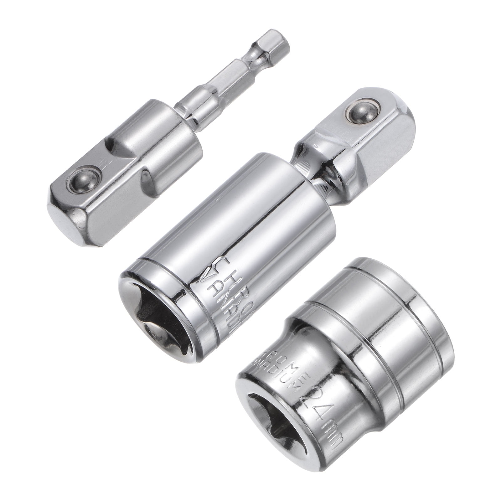 Uxcell 1/2" Drive 24mm Shallow Socket Swivel Joints Hex Shank Impact ...