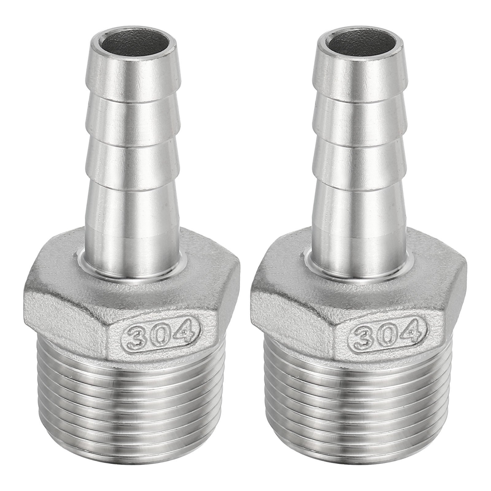 Uxcell 1/2" Hose Barb x 3/4" NPT Thread 304 Stainless Steel Barb Hose Fittings, 2 Pack - Walmart.com