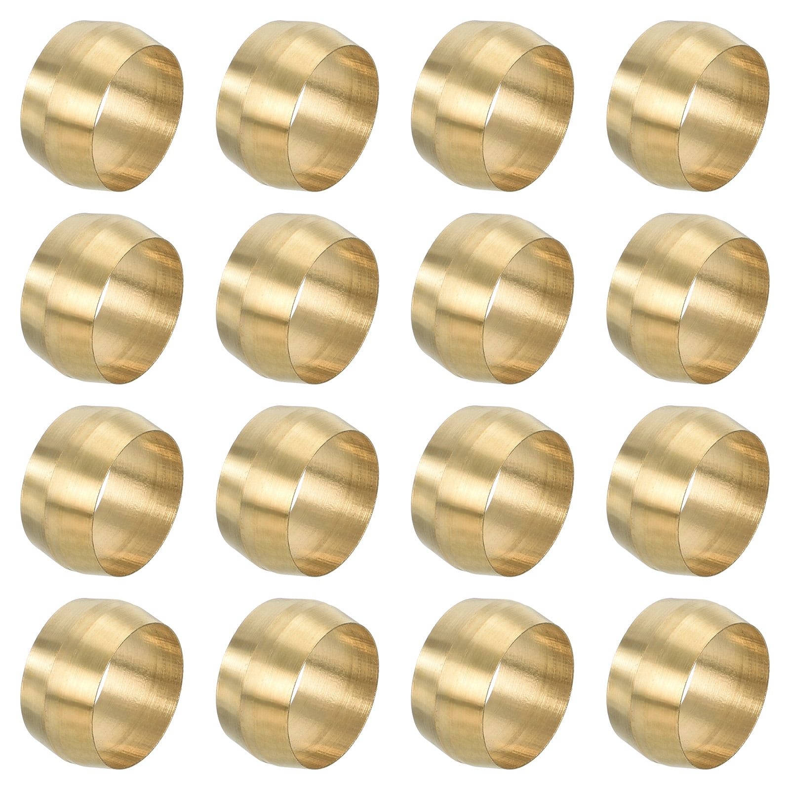 Uxcell 1/2" ID Brass Compression Sleeve Ferrules, Brass Compression ...