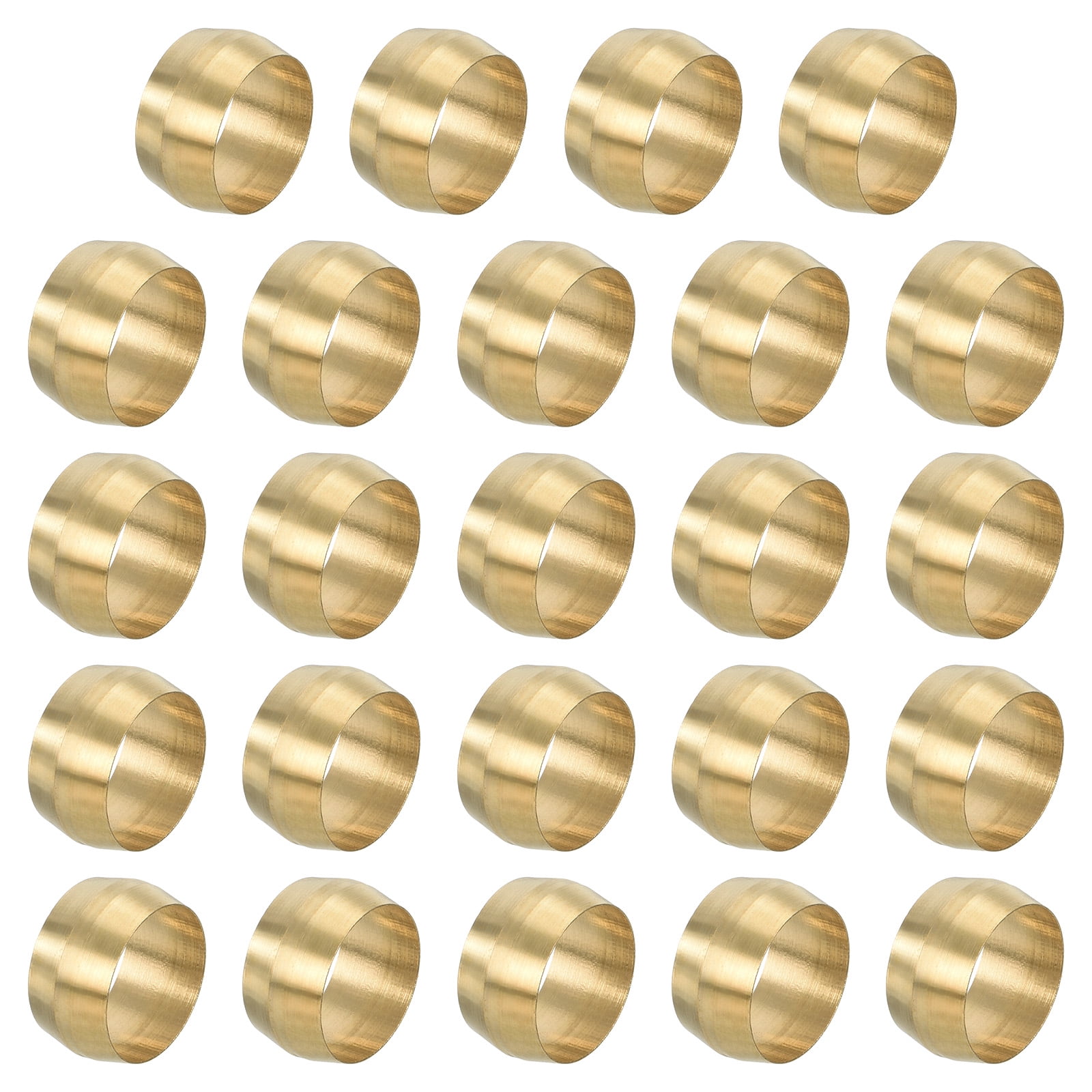 Uxcell 1/2" ID Brass Compression Sleeve Ferrules, Brass Compression ...