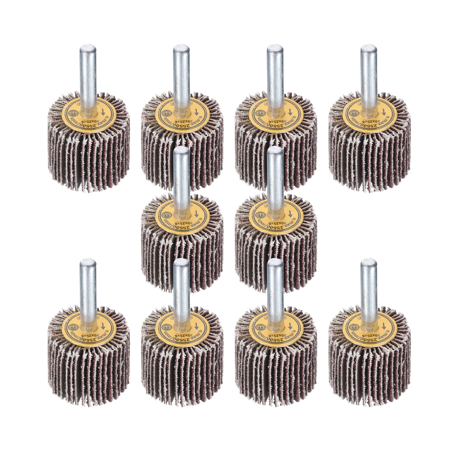 Uxcell 1.2 Inch Flap Wheels Shank Mounted Sanding Disc 80 Grits 10 Pack ...