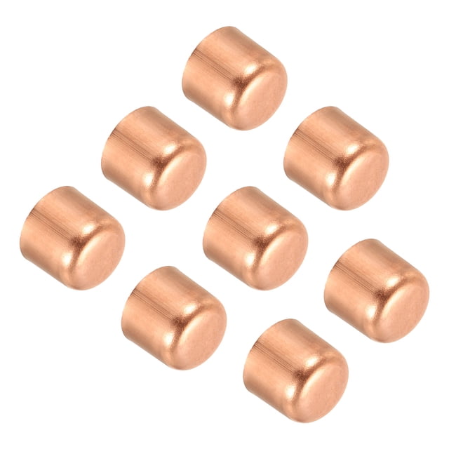 Uxcell 1/2 Inch ID Copper Pipe End Cap, 8 Pack Copper Fitting Cap Sweat ...