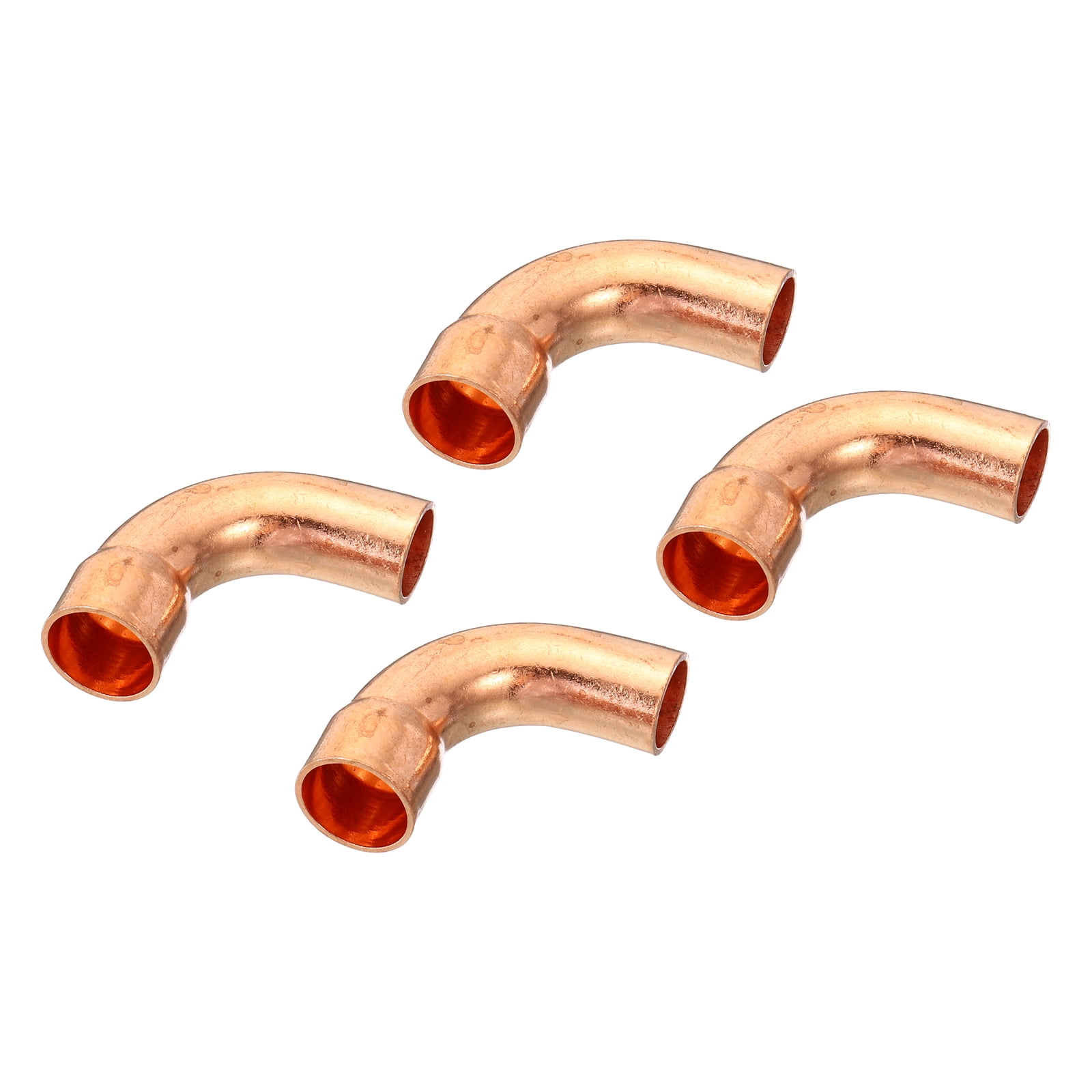 Uxcell 1/2 Inch ID Elbow Copper Pipe Fitting 90 Degree Short Turn Pressure Connector Sweat ...