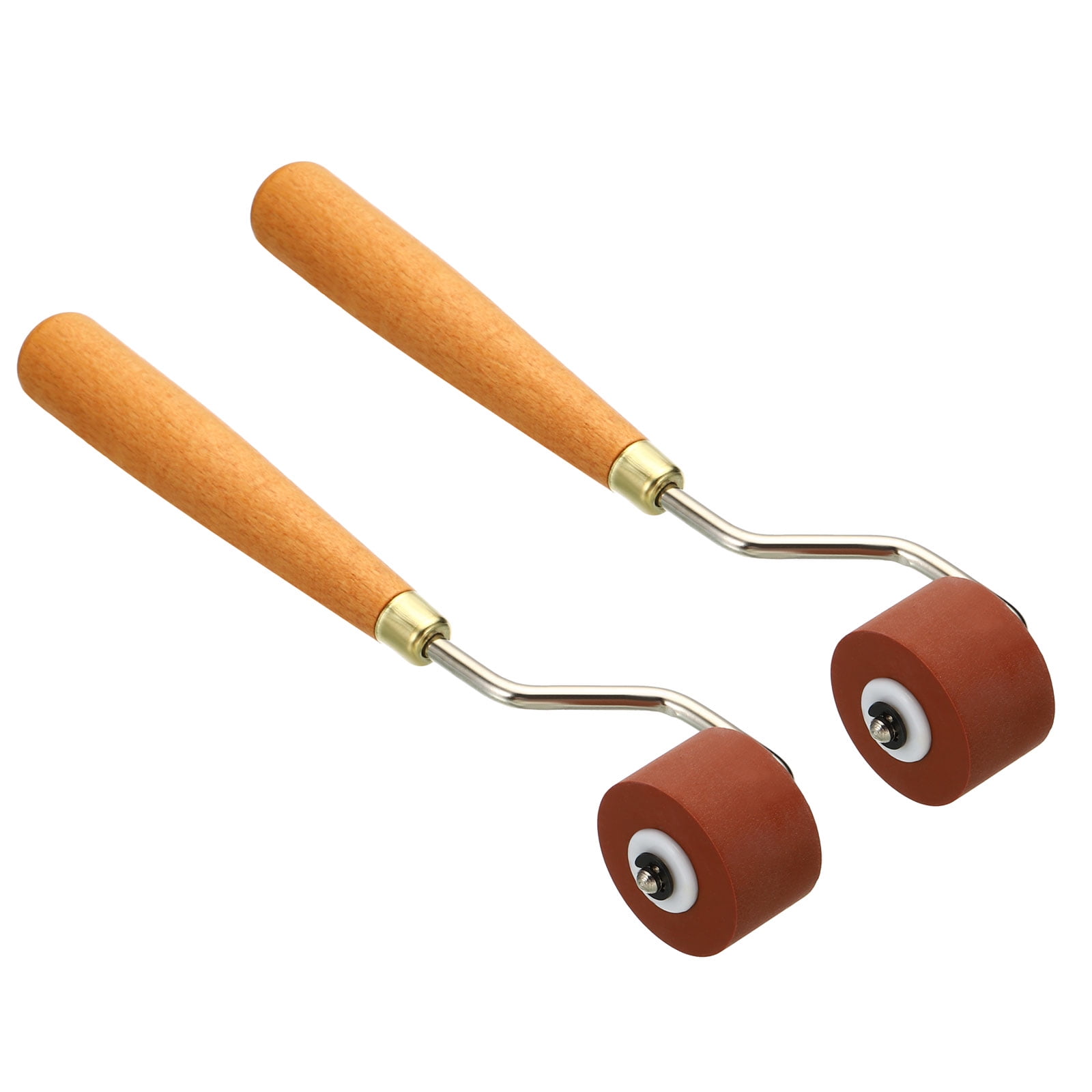 Uxcell 1.2 Inch Rubber Roller Brayer Anti Skid Hard Rubber Roller Tools ...