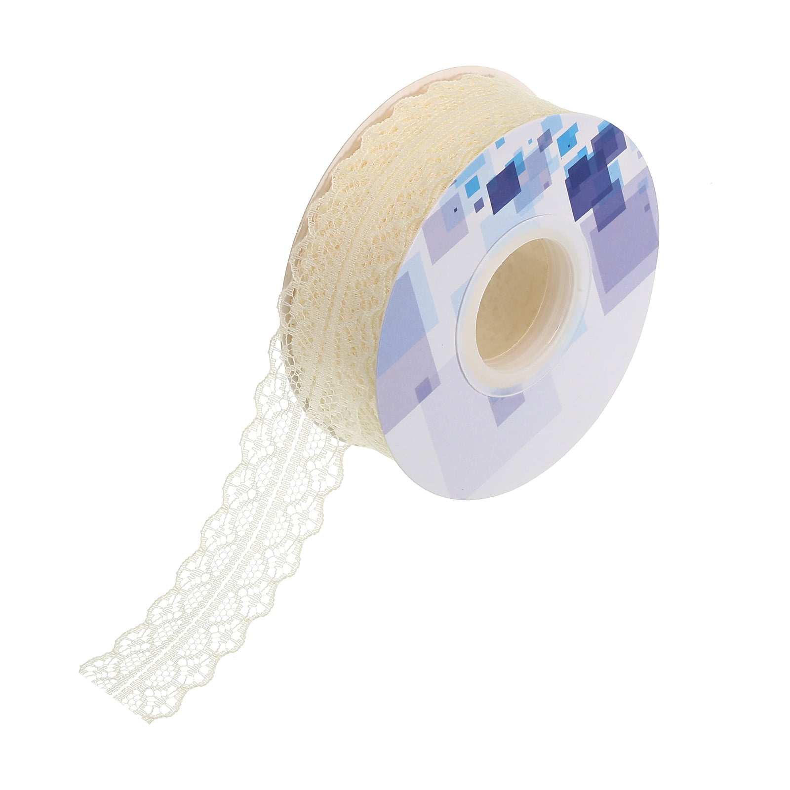 Uxcell 1.2 Inch Wide 25 Yard Lace Ribbon Floral Pattern Beige Lace Trim ...