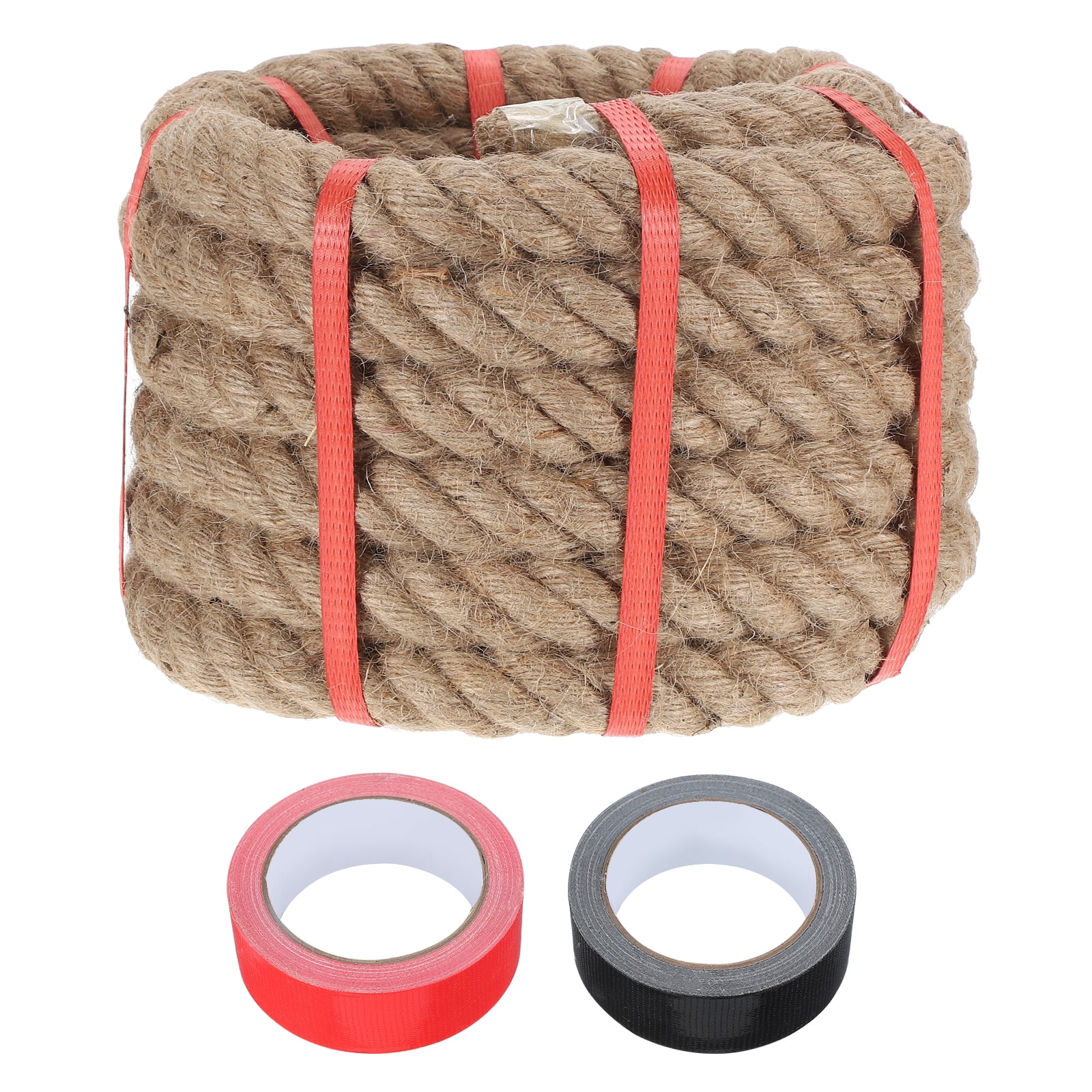 Uxcell 1.2 Inch x 20ft Heavy Natural Jute Rope Thick Twine Rope with 2 ...