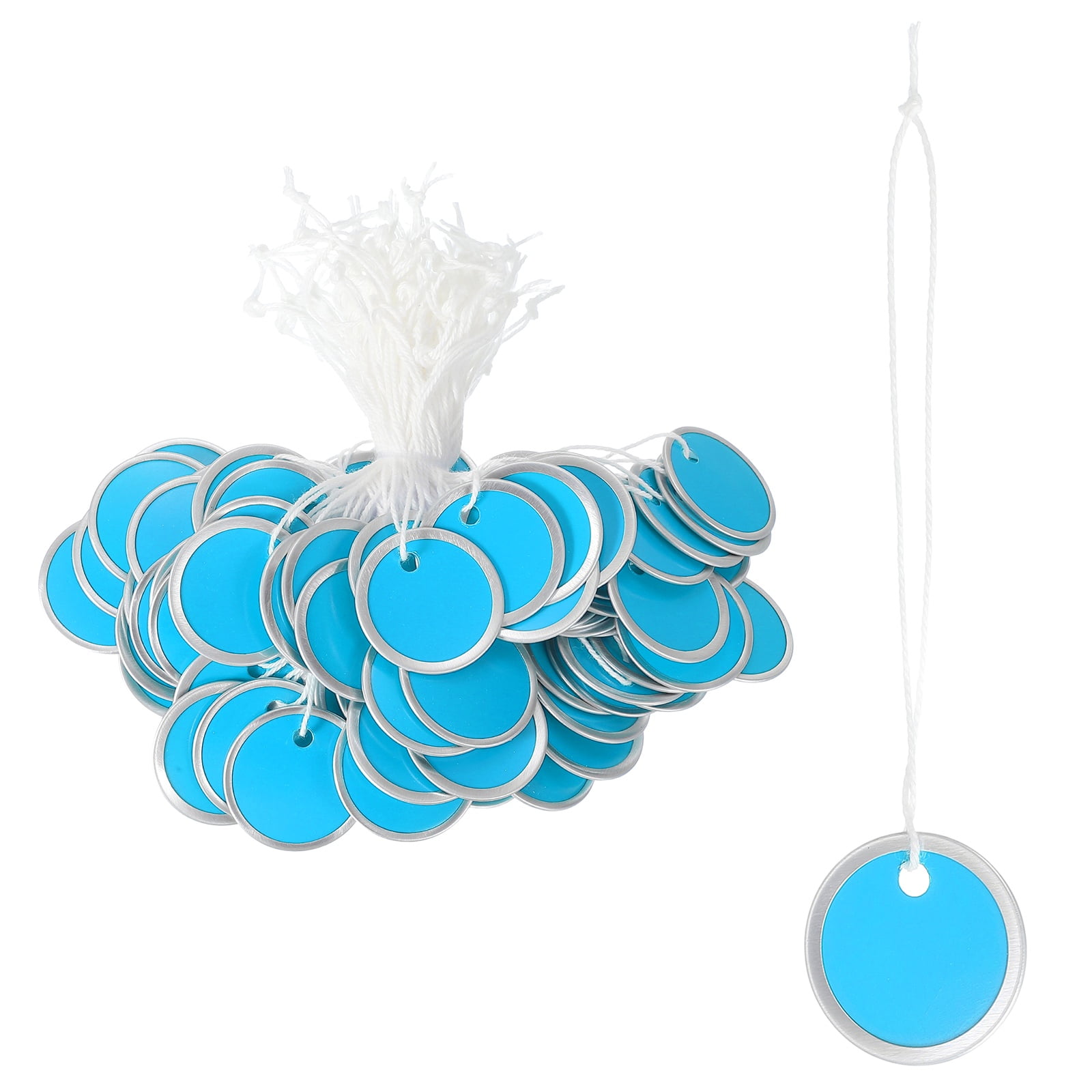 Uxcell Metal Rim Key Tags Blank Round Paper Tags Bulk Writable Keychain ...