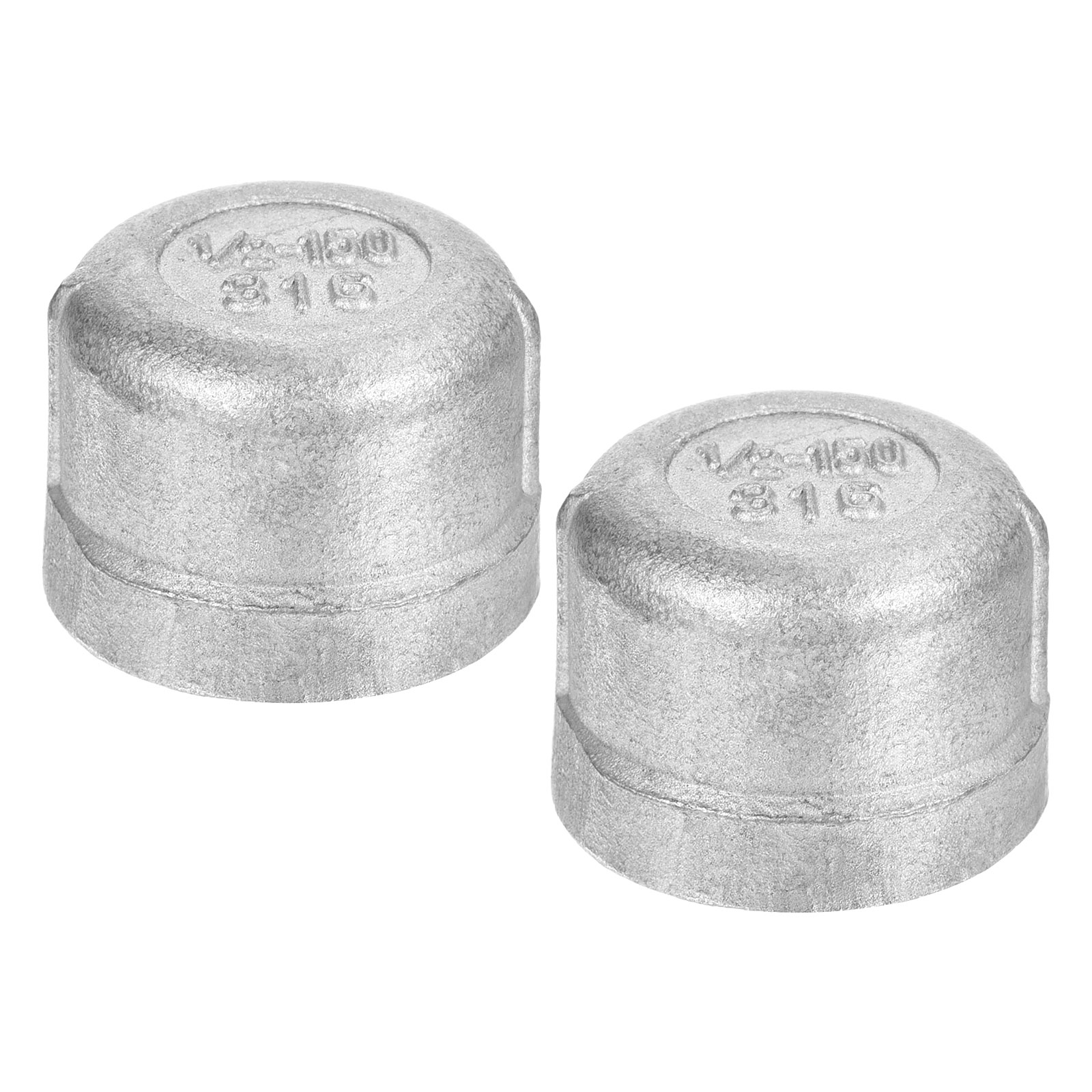 Uxcell 1/2" NPT Pipe Fitting Cap, 2 Pack Stainless Steel Pipe Cap for ...