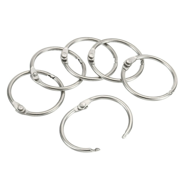 Uxcell 1.2" OD 1" ID Loose Leaf Rings Binder Ring Stainless Steel for ...