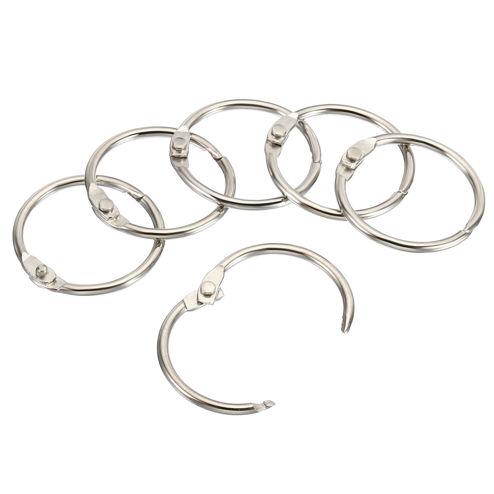 Uxcell 1.2" OD 1" ID Loose Leaf Rings Binder Ring Steel for Book DIY ...