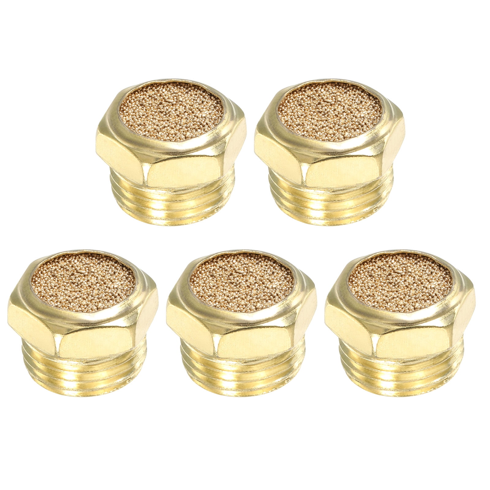Uxcell 1/2" PT Brass Pneumatic Muffler, Flat Sintered Exhaust Air ...