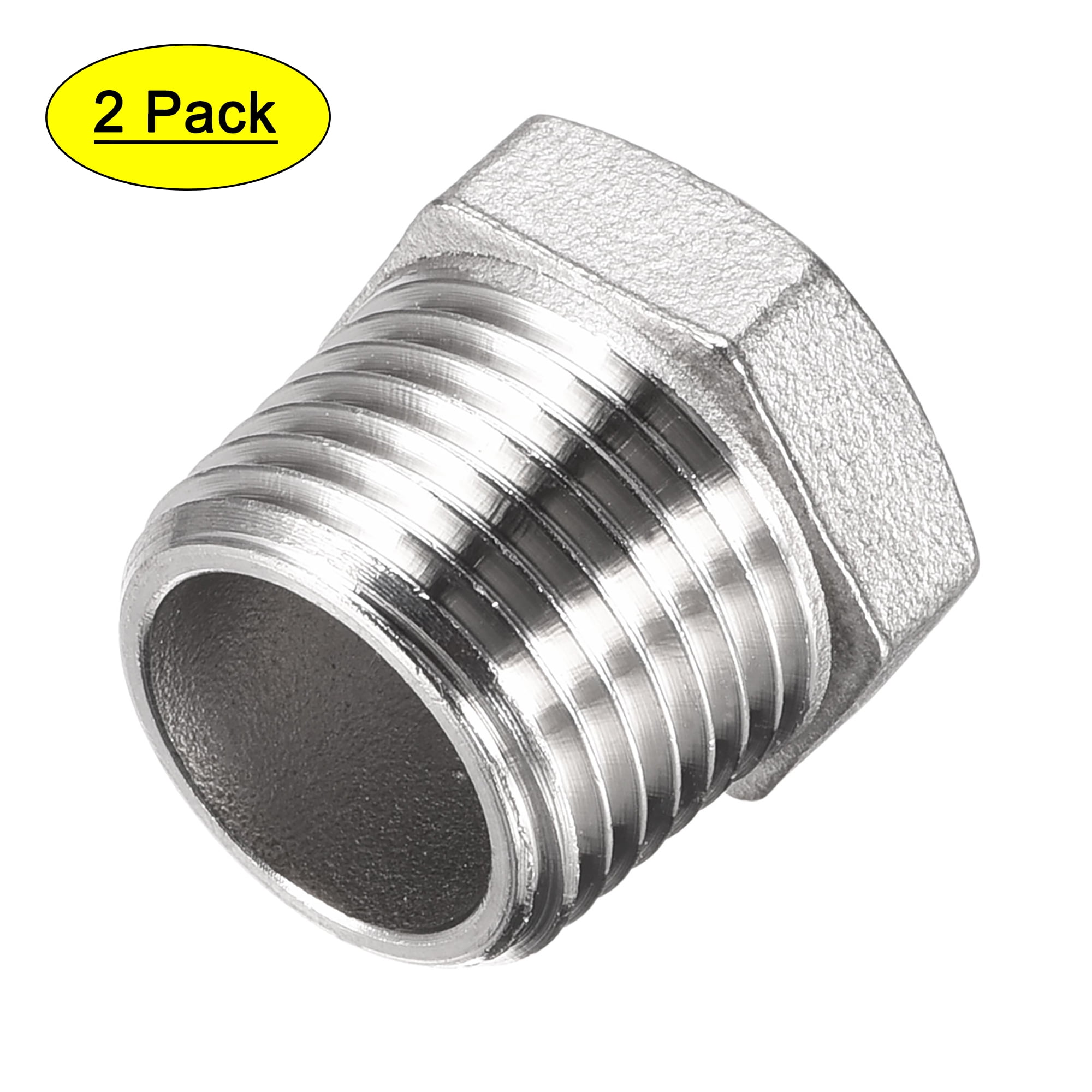 Uxcell 1/2 PT Male to 1/4 PT Female 304 Stainless Steel Pipe Fitting Reducing Hex Bushing 2 Pack ...