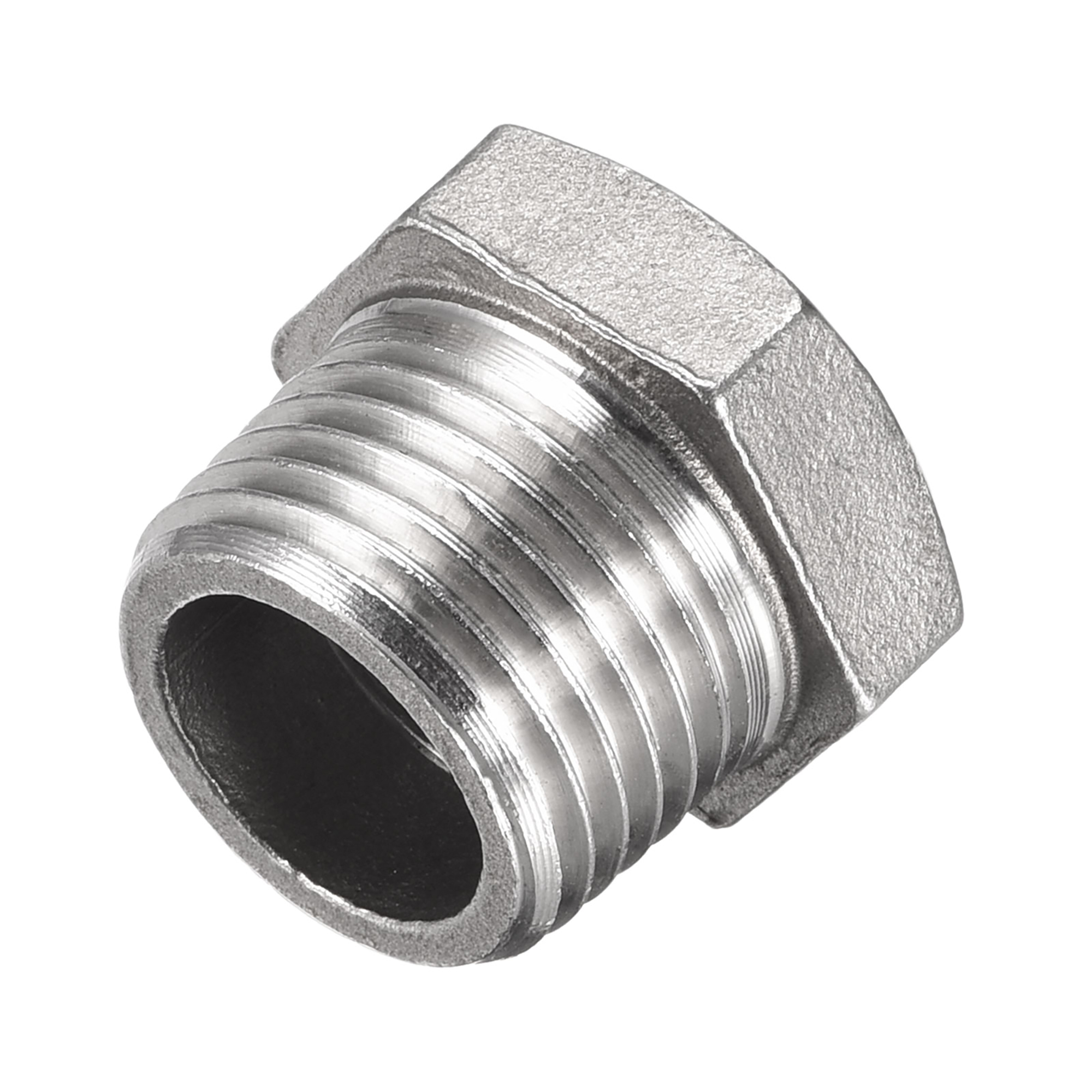 Uxcell 1/2 PT Male to 3/8 PT Female 304 Stainless Steel Pipe Fitting Reducing Hex Bushing ...