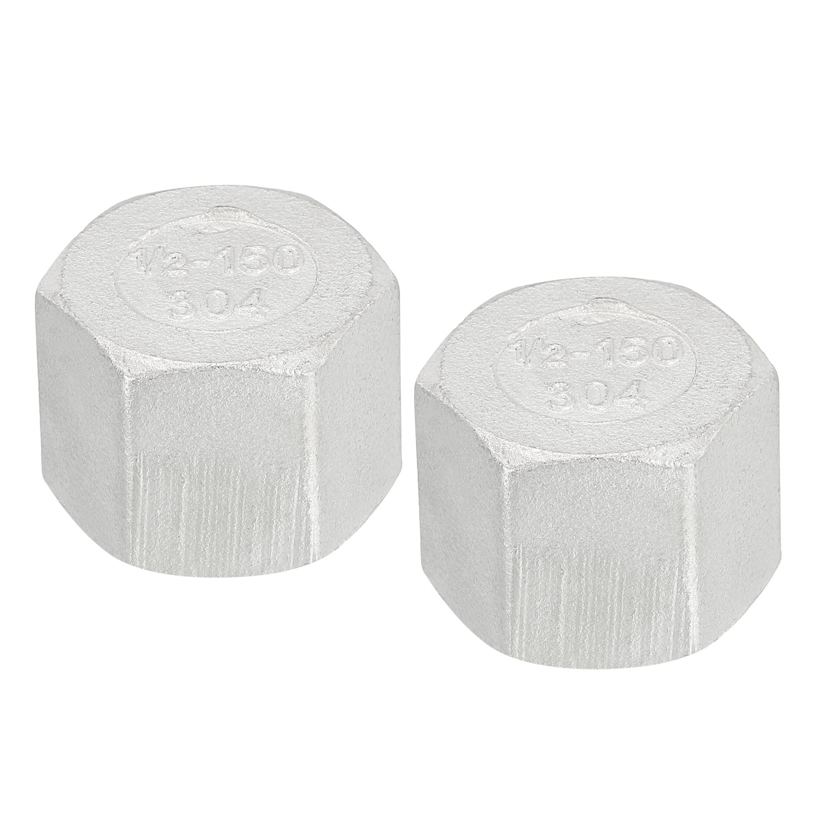 Uxcell 1/2" Pipe Fitting Cap, 2 Pack 304 Stainless Steel Forged Pipe ...