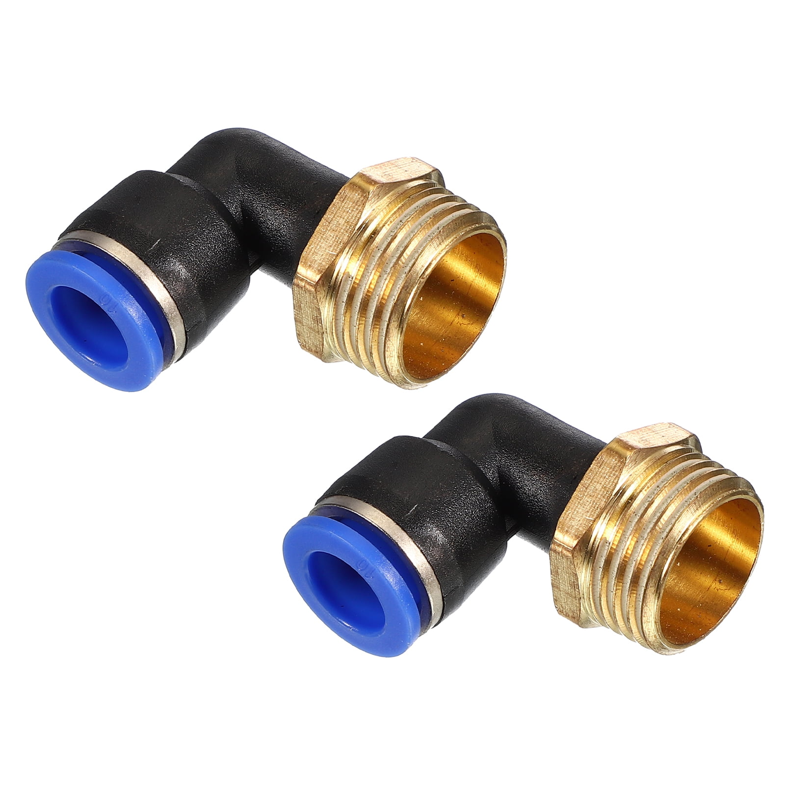 Uxcell 1/2" Push to Connect Fitting 2 Pack PT Male Thread 90 Degree Connect 10mm Tubing Elbow ...