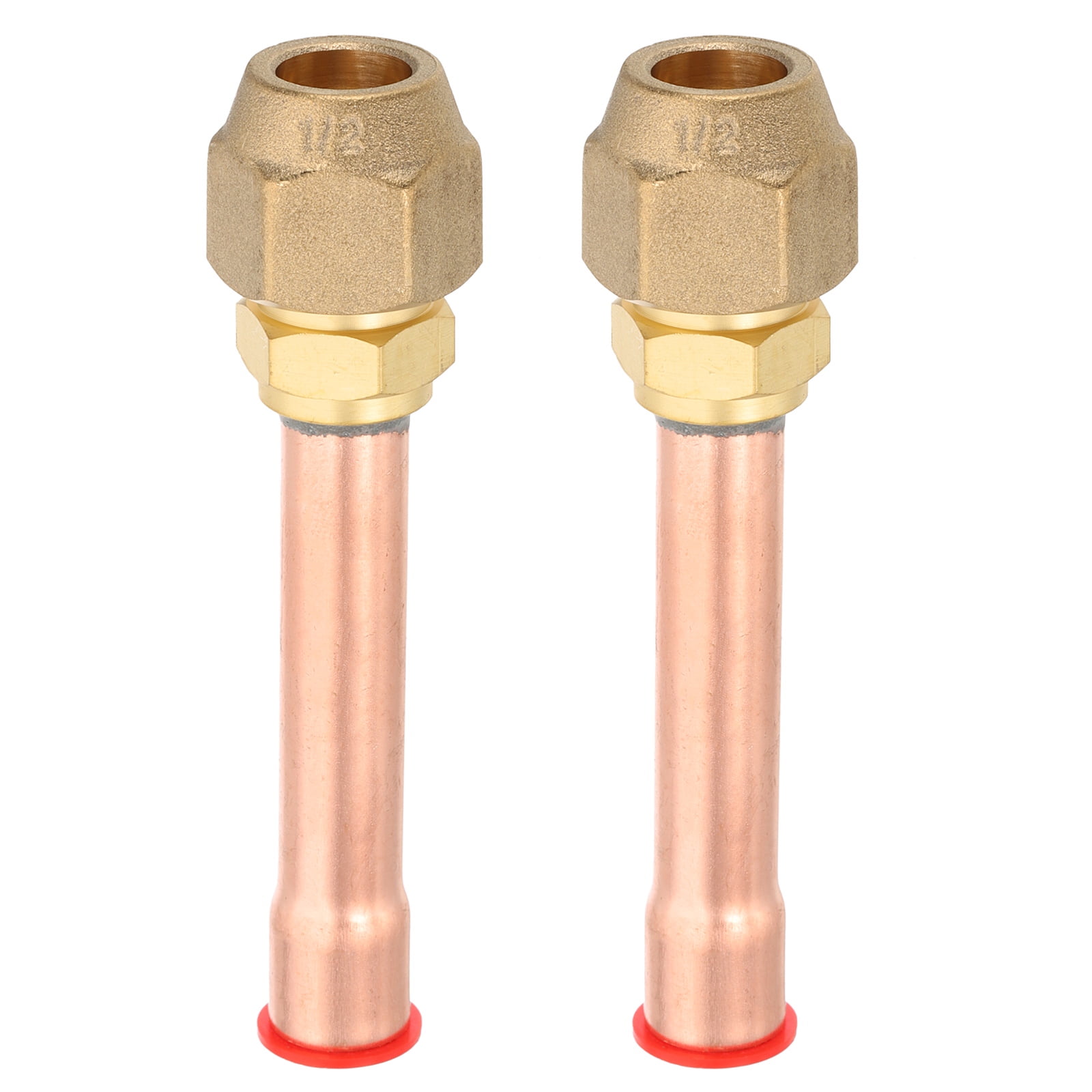 Uxcell 1/2" SAE 45 Degree Brass Pipe Fitting, 2 Pcs Flare Connector Male Thread Adapter with ...