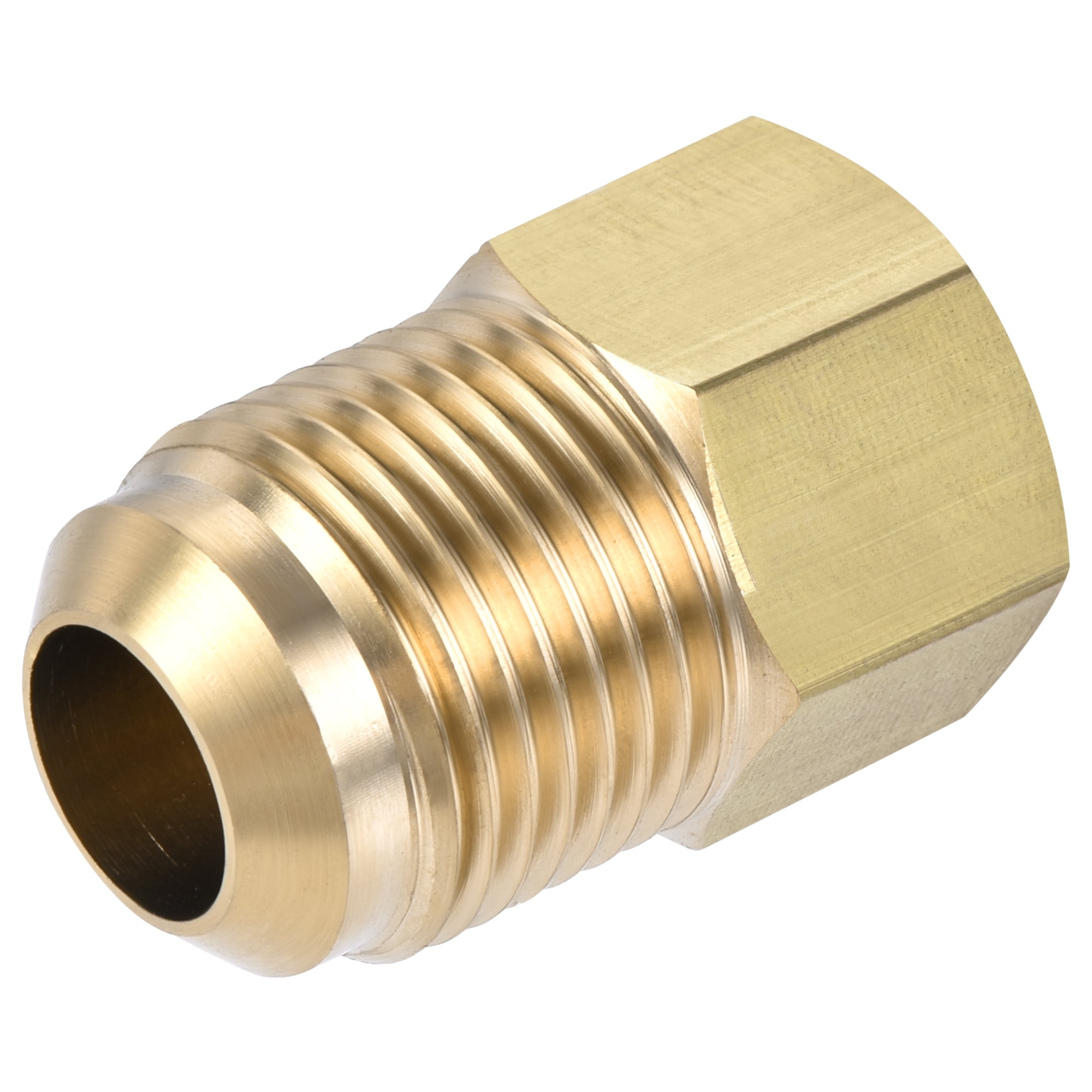 Uxcell 1/2 SAE Flare Male 1/4 SAE Female Thread Tubing Adapter Brass ...